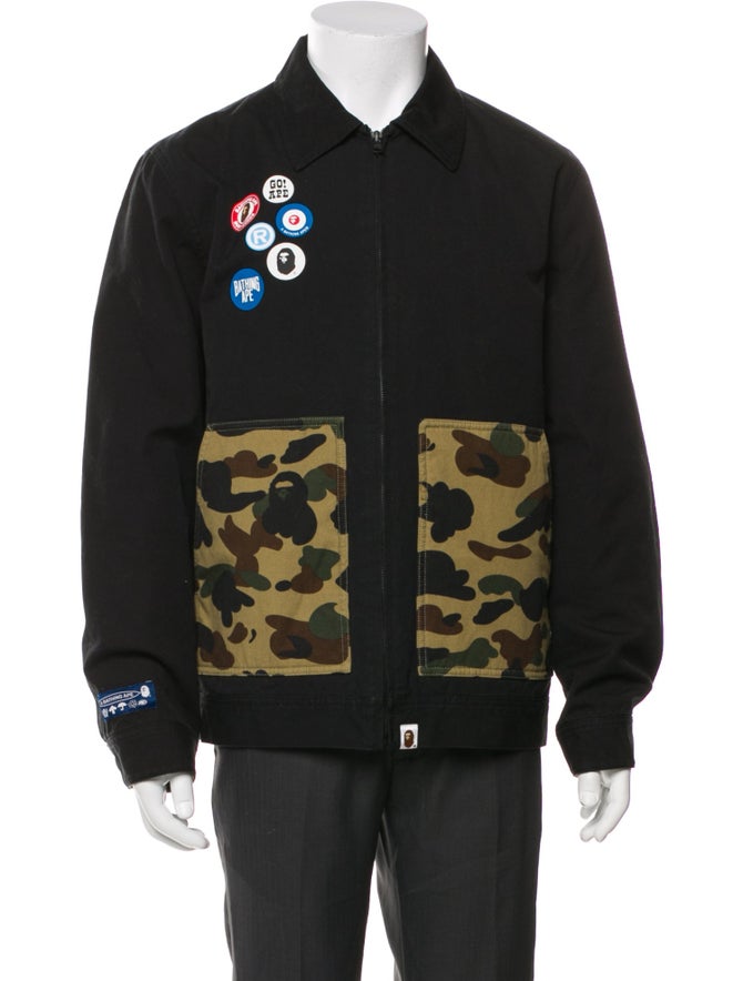 BAPE 2021 Badge Motif Denim Jacket - Black Outerwear, Clothing ...