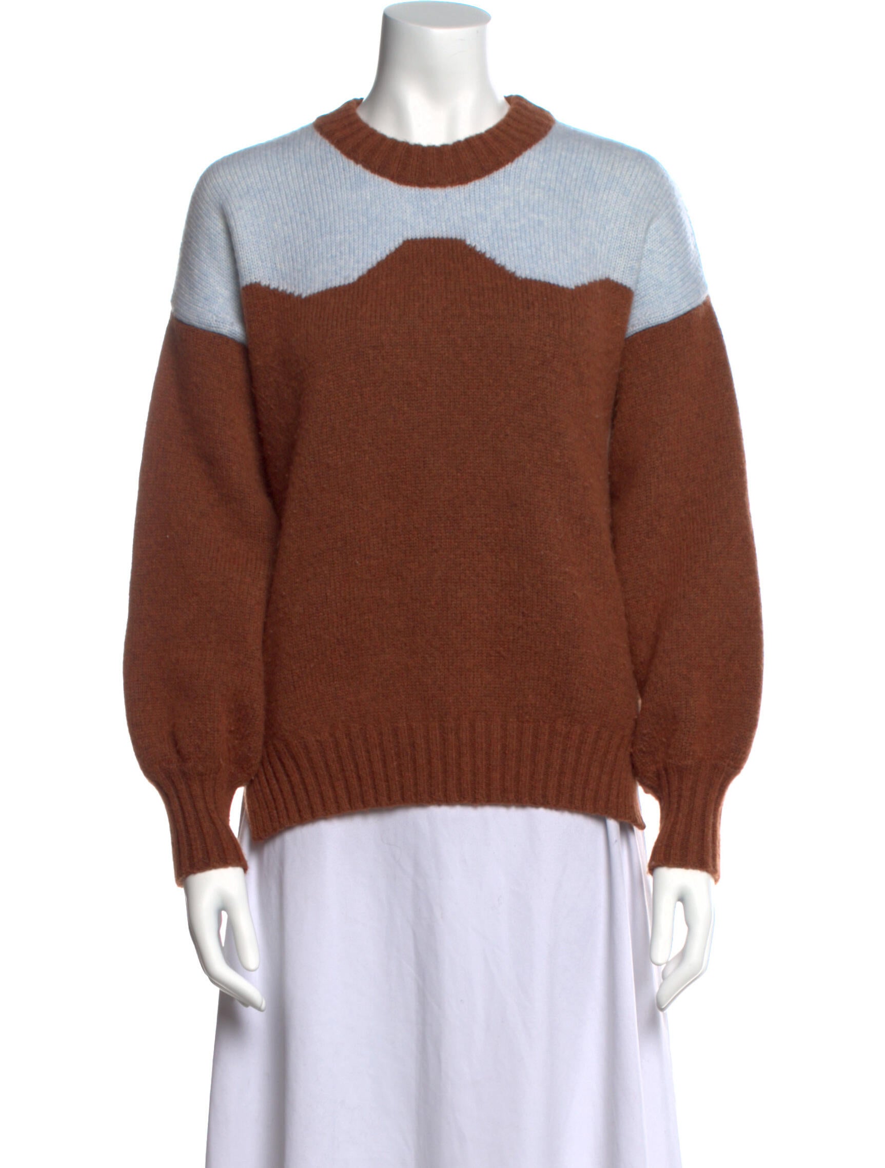 Baum und Pferdgarten Virgin Wool Colorblock Pattern Sweater - Brown ...