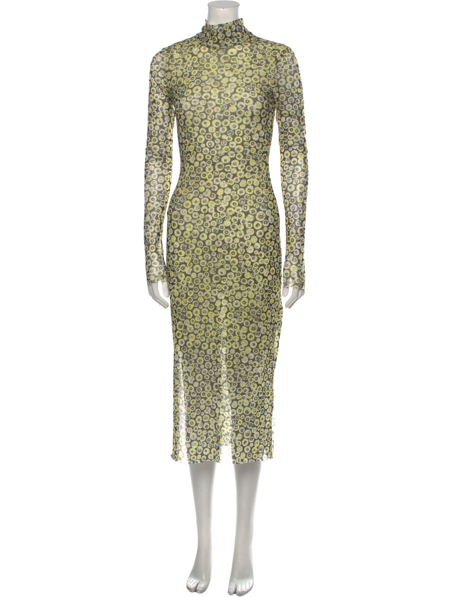 Baum und Pferdgarten Printed Midi Length Dress - Yellow Dresses ...