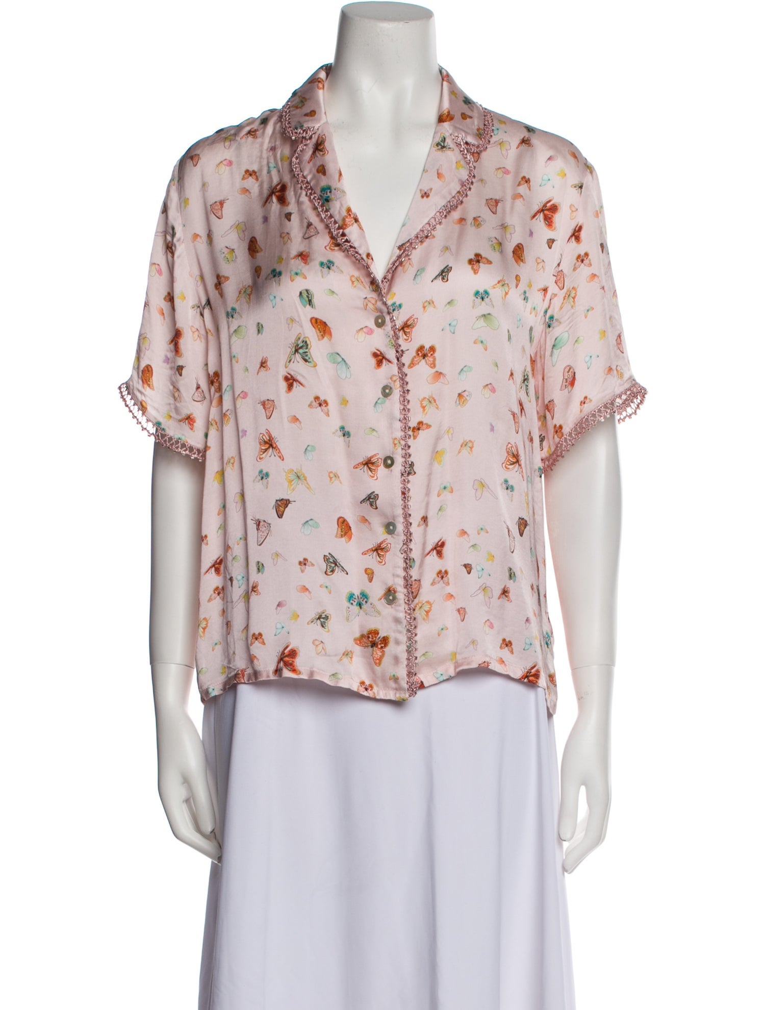 My Beachy Side Floral Print V-Neck Blouse - Pink Tops, Clothing ...