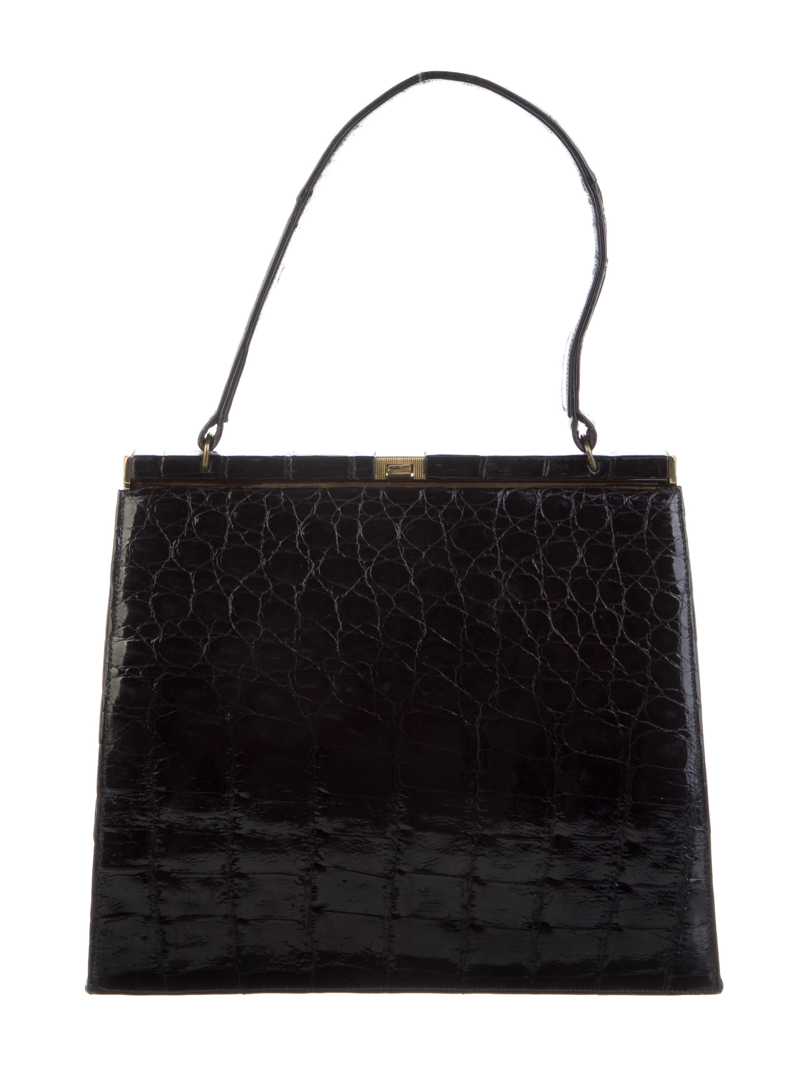 Bellestone Leather Embossed Handle Bag - Black Handle Bags, Handbags ...