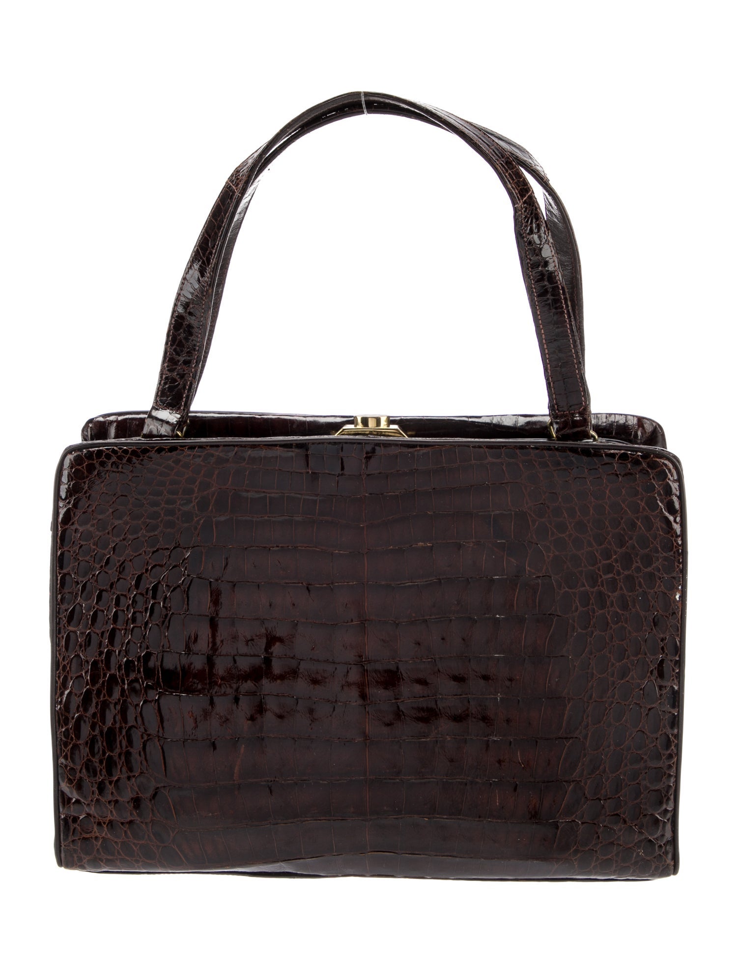 Bellestone Embossed Leather Handle Bag - Brown Handle Bags, Handbags ...