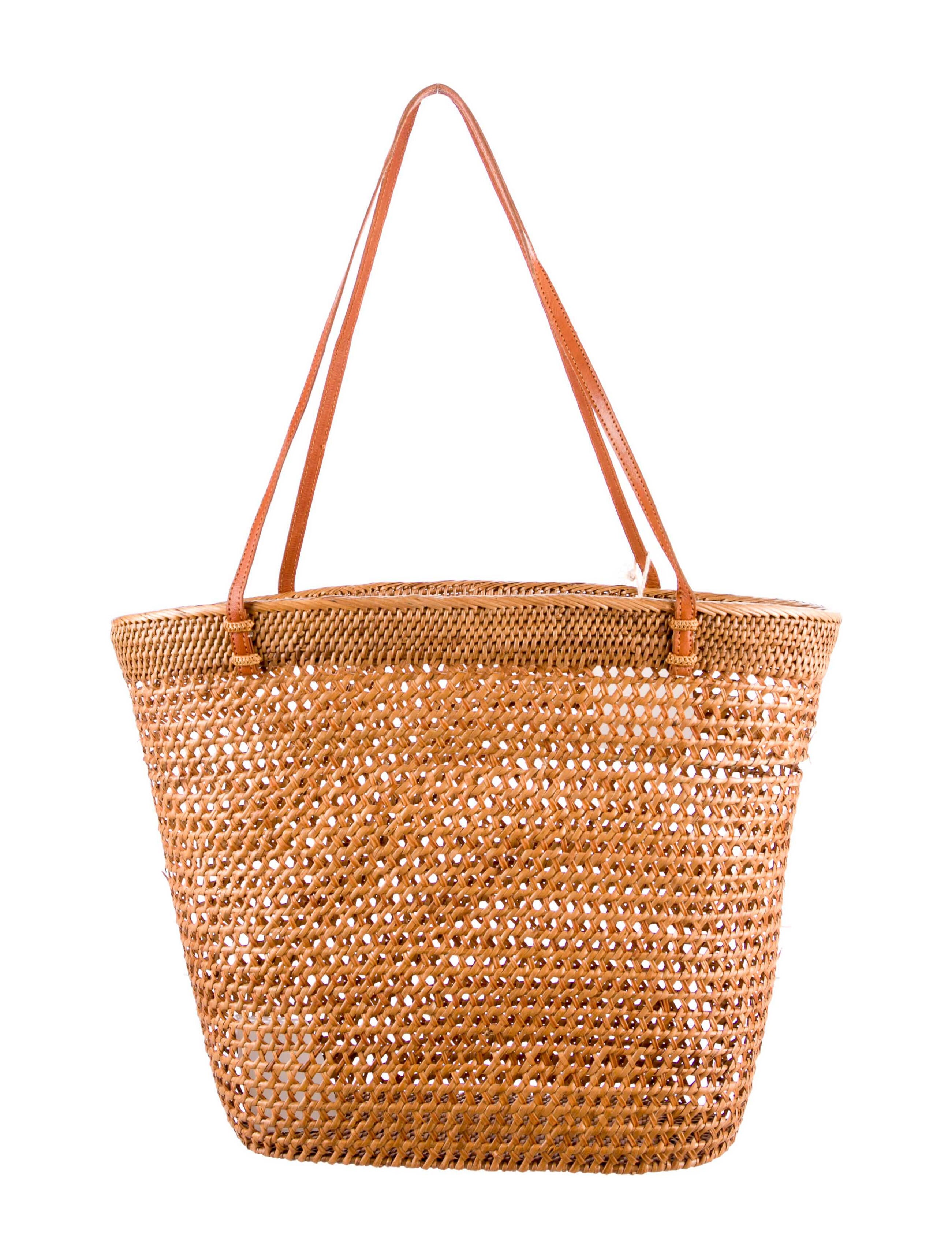 Bembien Raffia Leather Trim Tote Bag w/ Tags - Brown Totes, Handbags ...