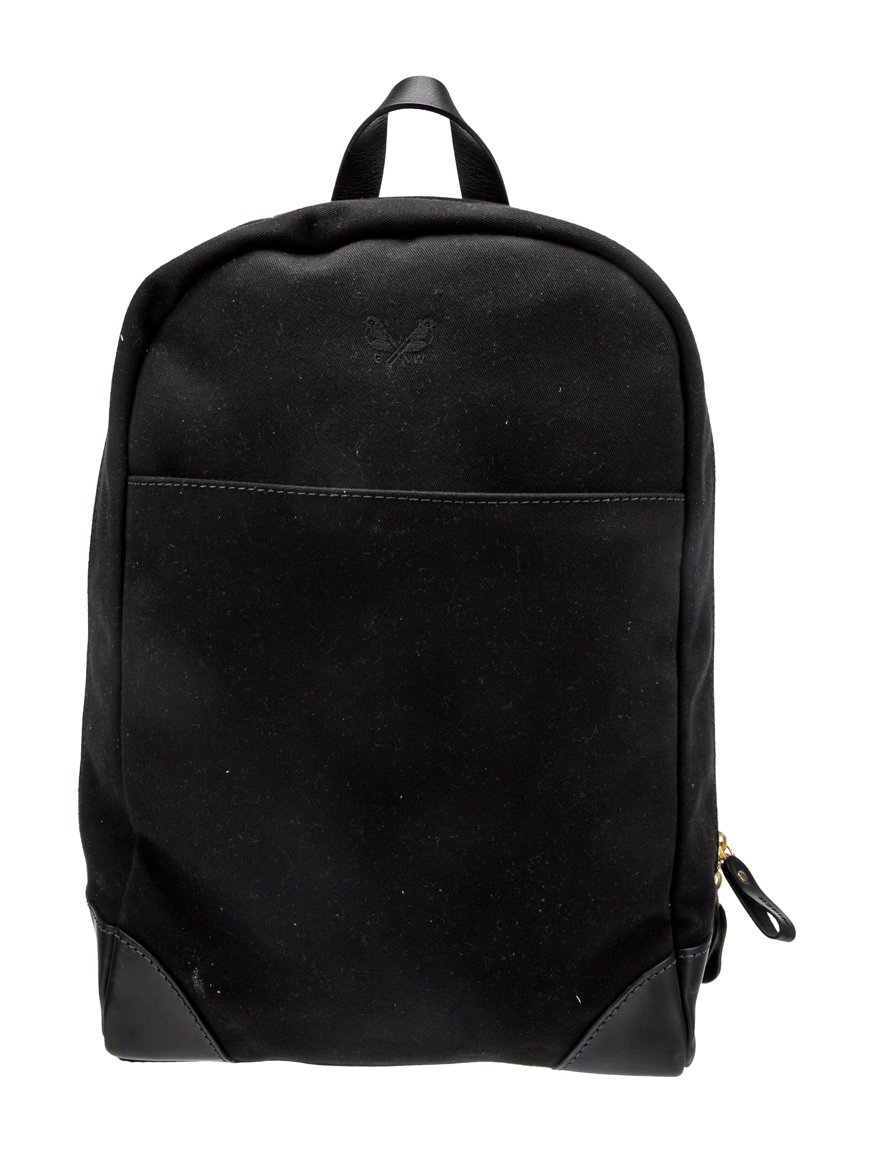 Bennett Winch Leather Trimmed Cotton Canvas Backpack - Black Backpacks ...