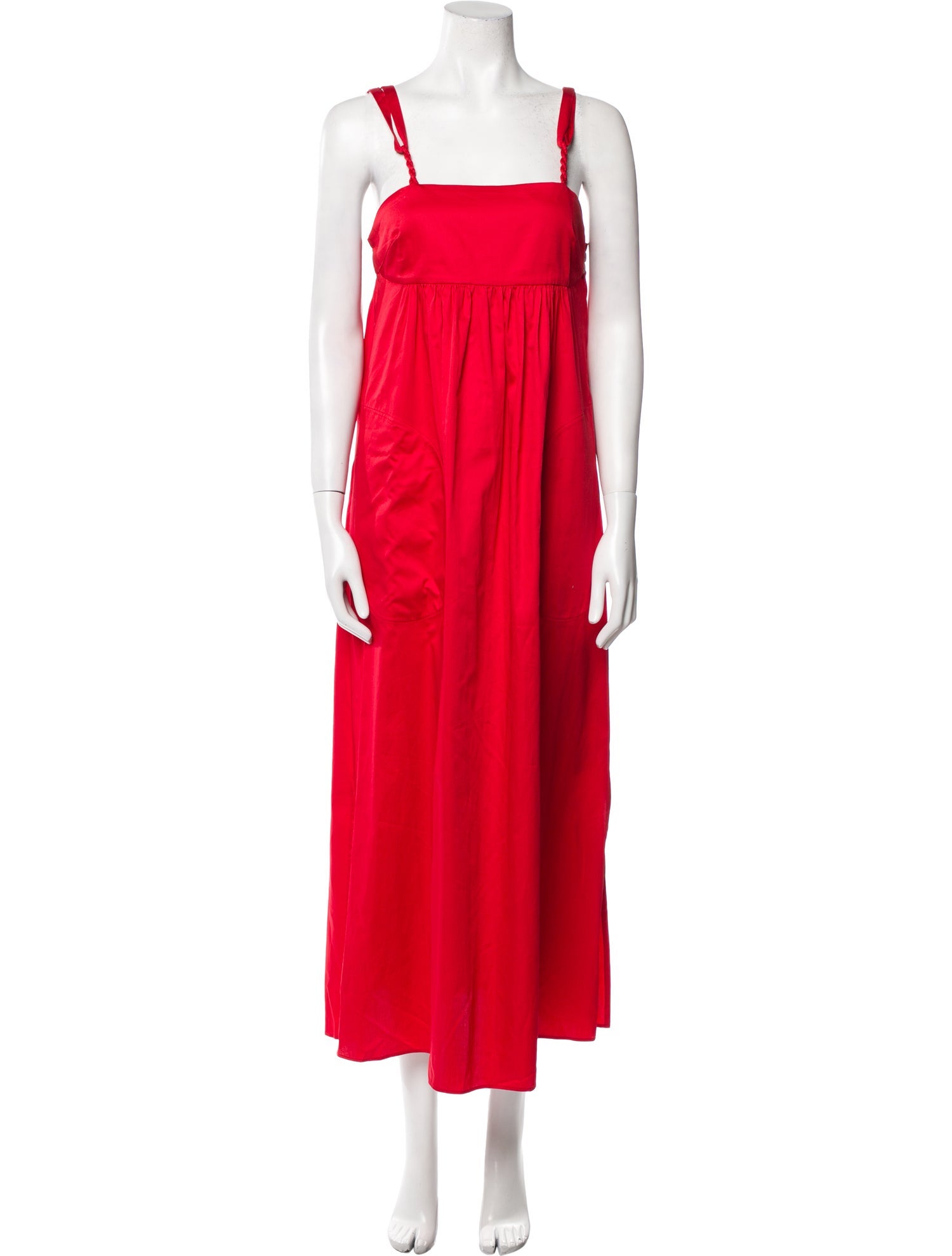 Belize Square Neckline Long Dress - Red Dresses, Clothing - WBEZL20072 ...