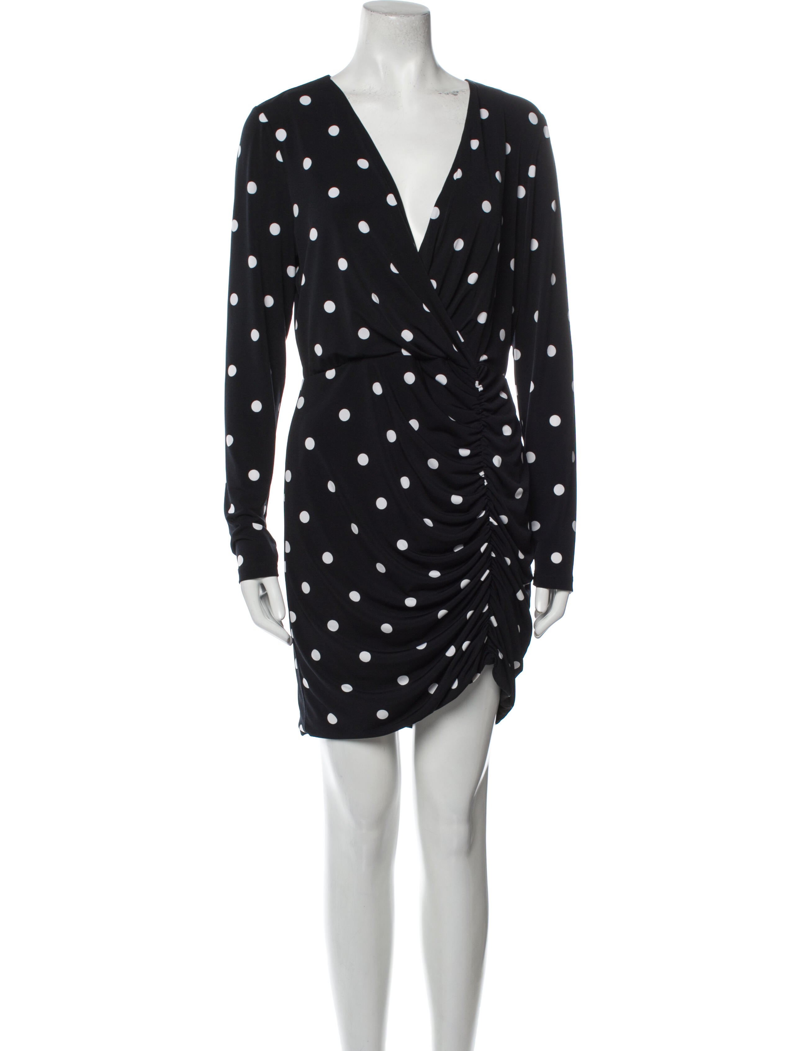 Black Halo Polka Dot Print Mini Dress - Black Dresses, Clothing ...