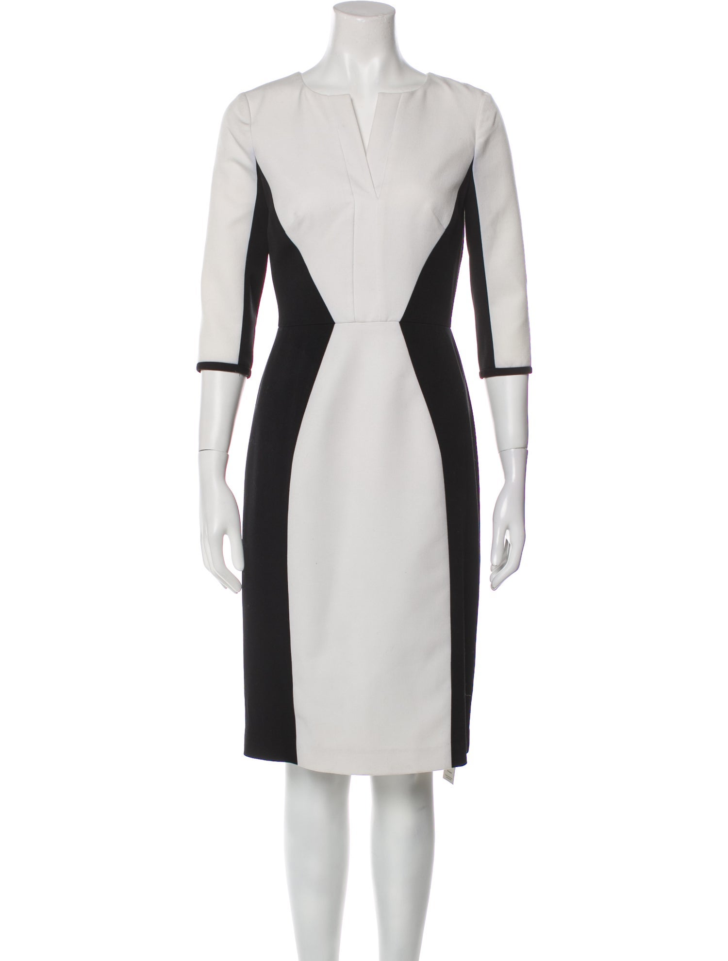 Black Halo Colorblock Pattern Knee-Length Dress - Neutrals Dresses ...