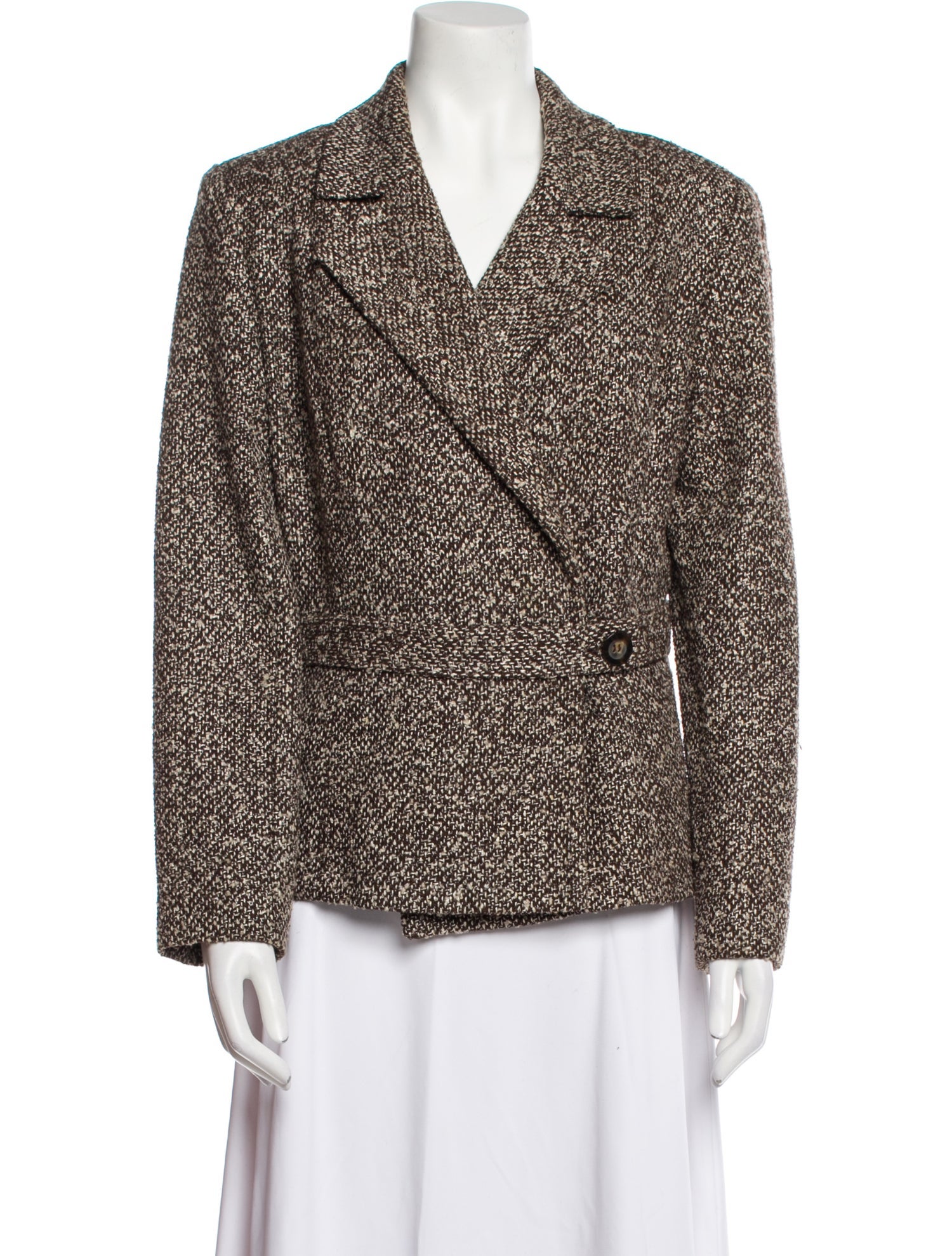 BIGIO Collection Wool Printed Blazer - Brown Jackets, Clothing ...