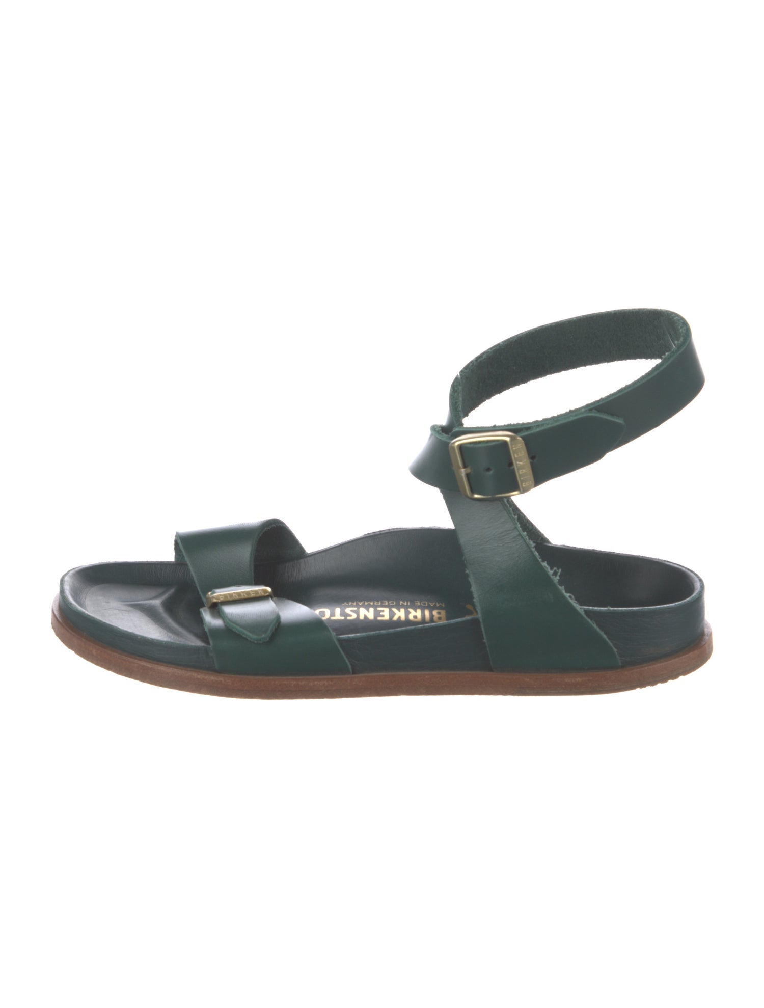 Birkenstock Leather Slingback Sandals - Green Sandals, Shoes ...