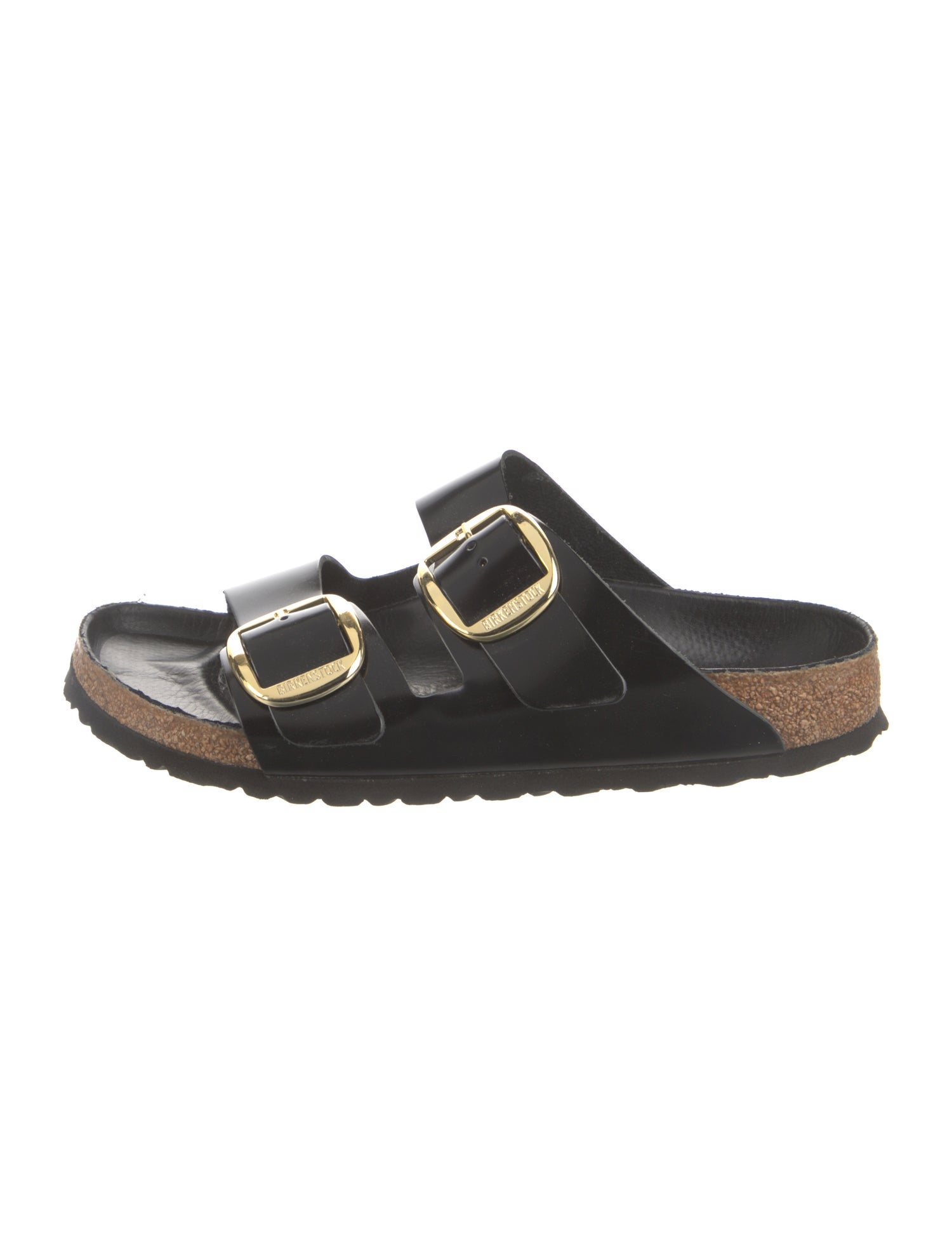Birkenstock Leather Slides - Black Sandals, Shoes - WBIRK38936 | The ...