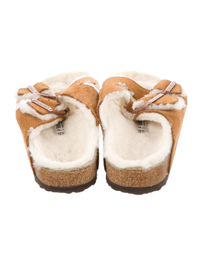 Birkenstock Suede Slides - Brown Sandals, Shoes - WBIRK45027 | The RealReal