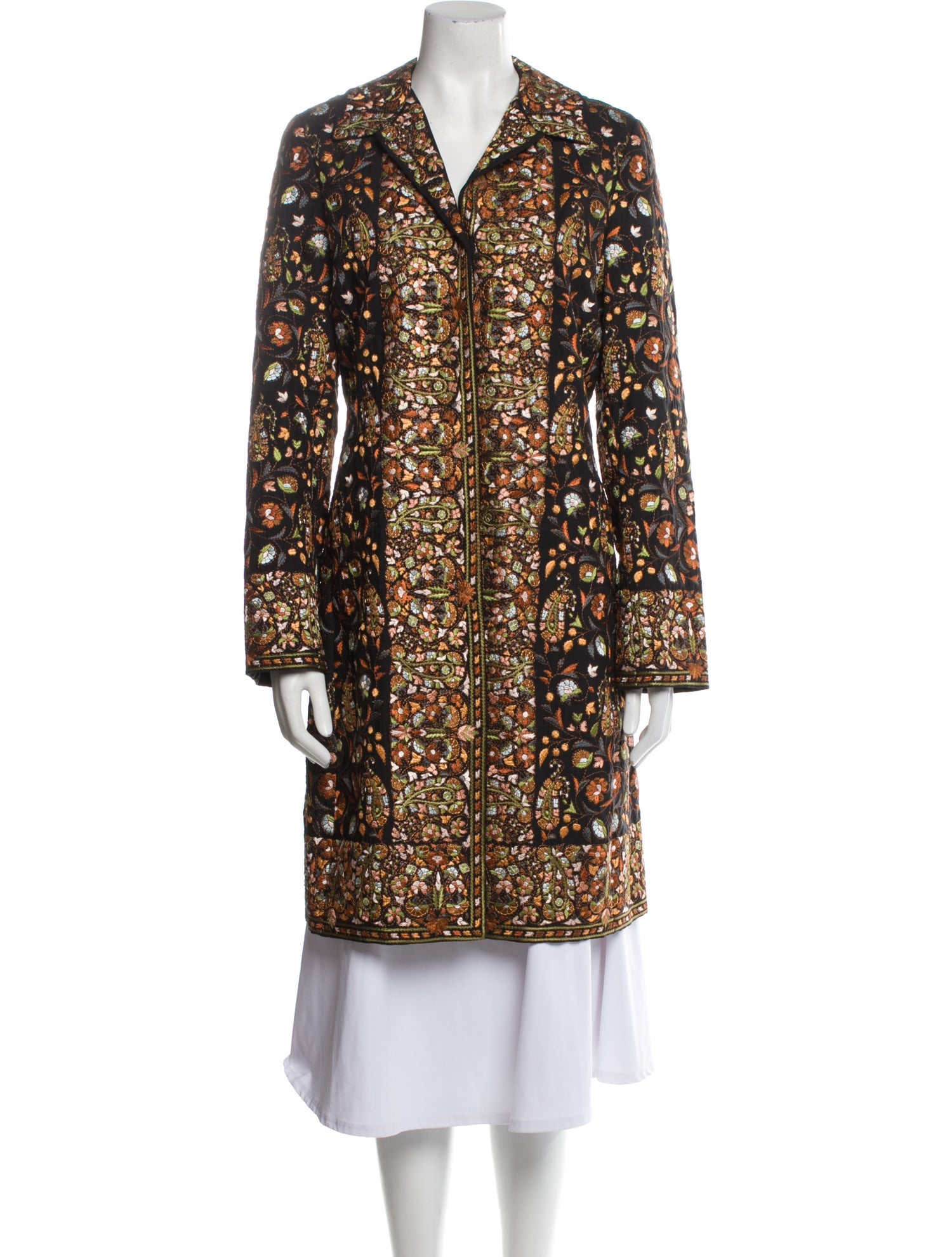 Biya Silk Paisley Print Coat - Brown Coats, Clothing - WBIYA20585 | The ...