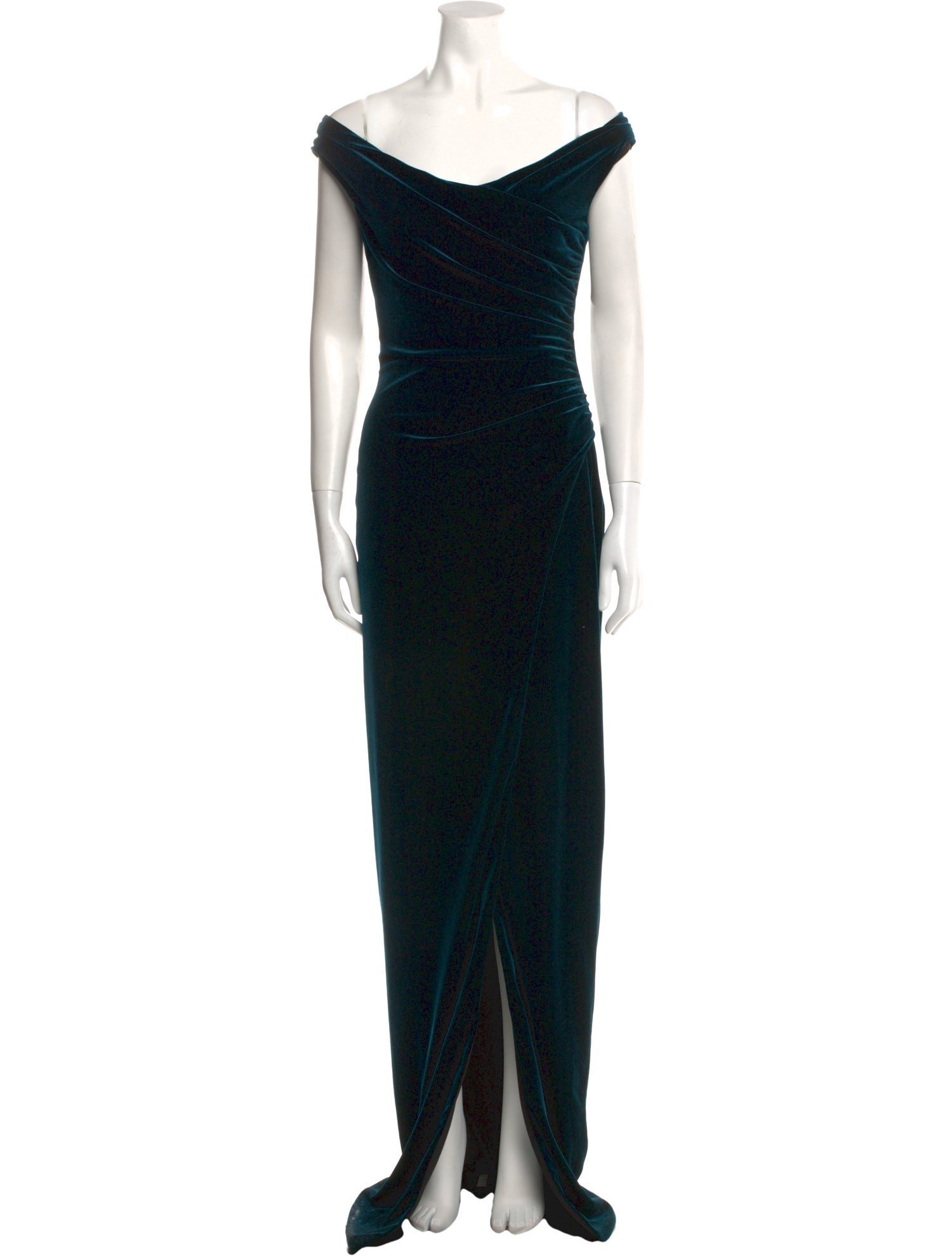 Black Halo Eve by Laurel Berman Off-The-Shoulder Long Dress - Green ...