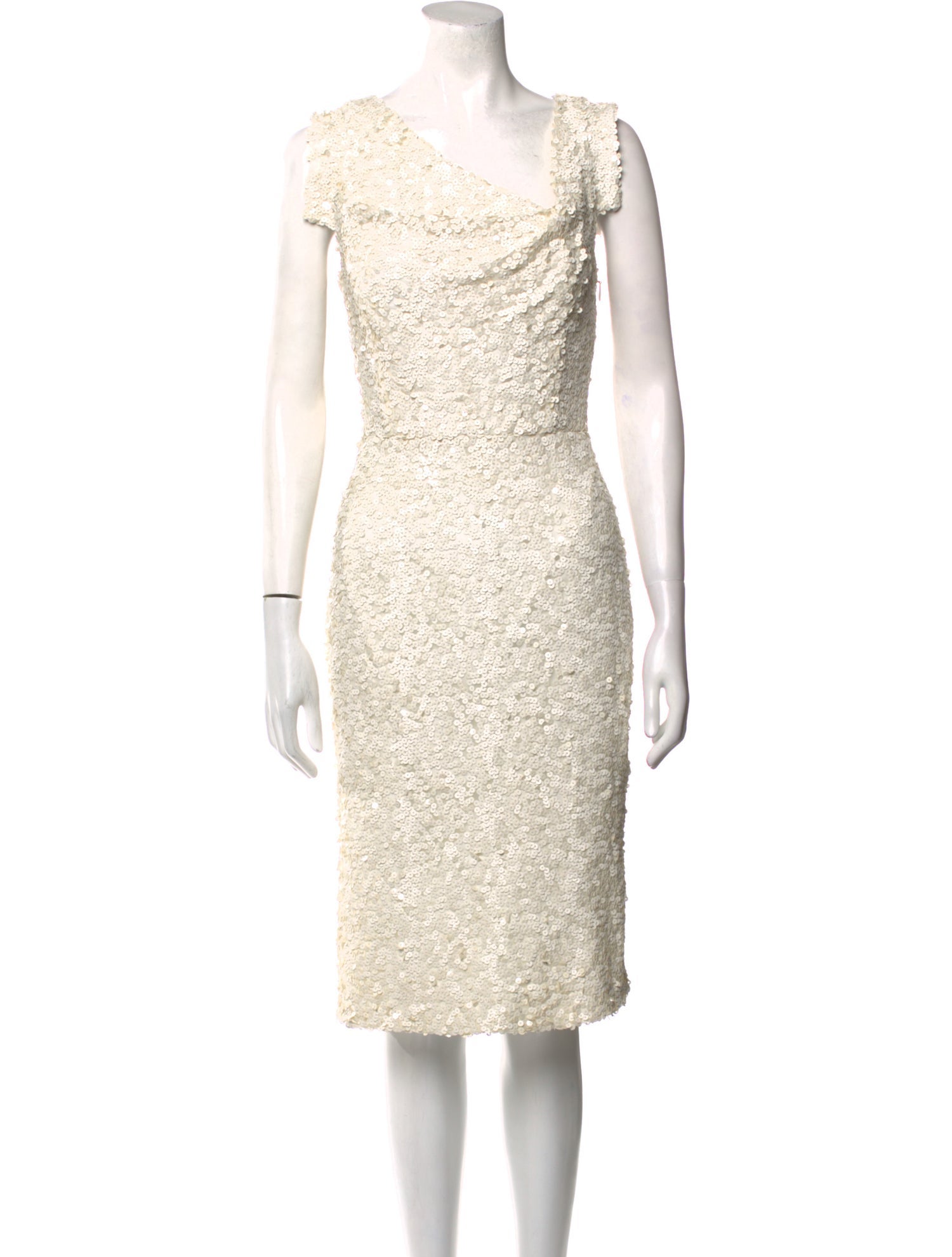 Black Halo Eve by Laurel Berman Cowl Neck Knee-Length Dress - Neutrals ...