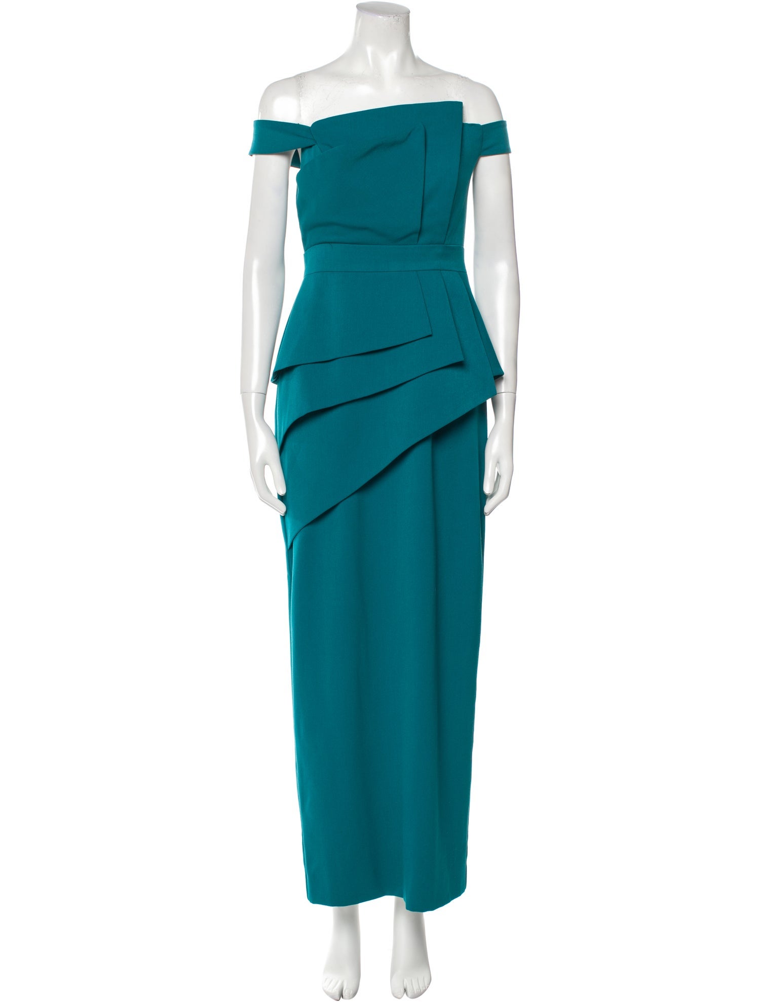 Black Halo Eve by Laurel Berman Off-The-Shoulder Long Dress - Blue ...