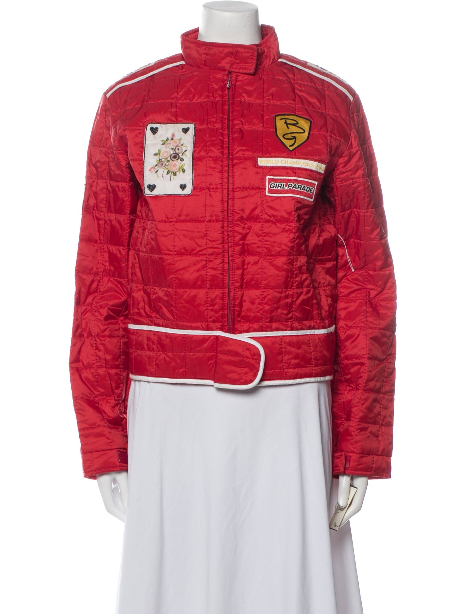 Blugirl Blumarine Graphic Print Bomber Jacket w/ Tags - Red Jackets ...