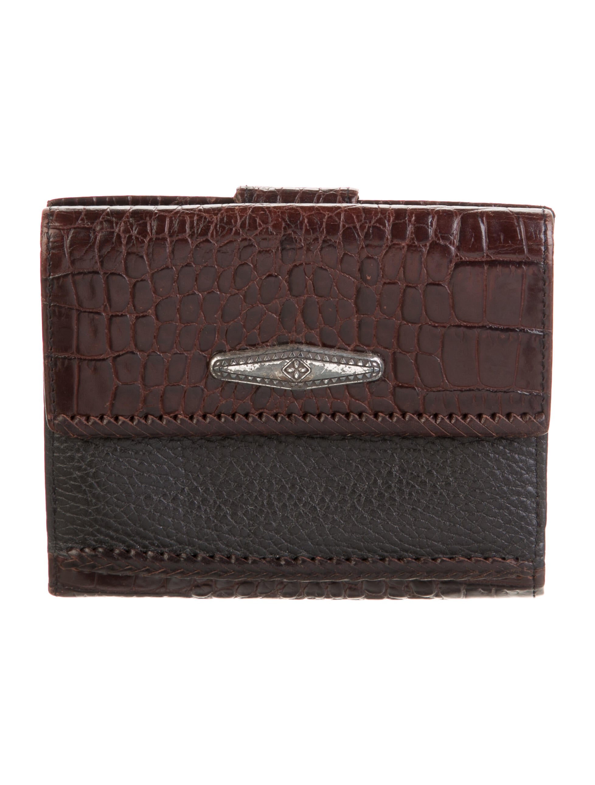 Brighton Alligator Animal Print Compact Wallet - Brown Wallets ...