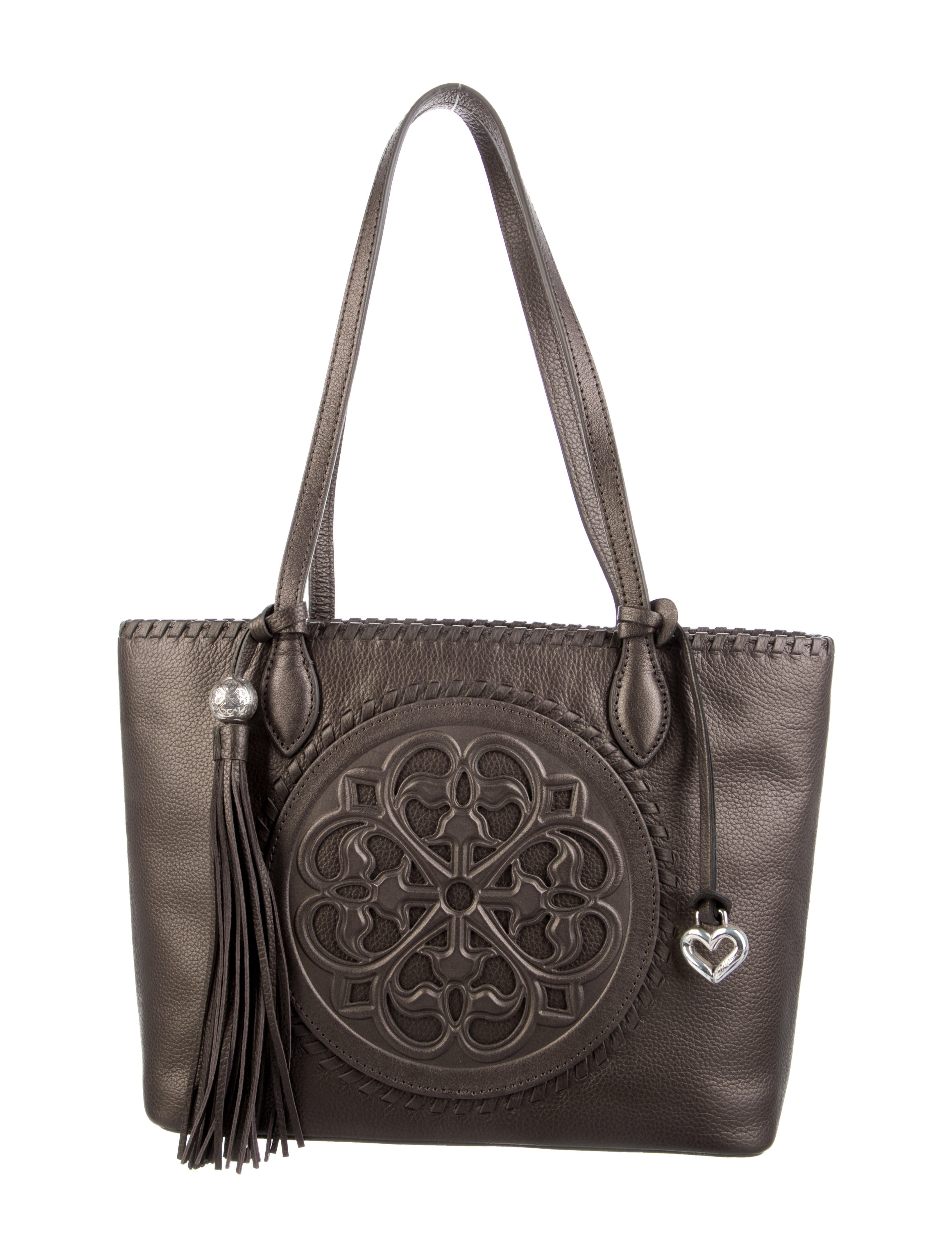 Brighton Whipstitch-Trimmed Leather Tote w/ Wallet - Brown Totes ...