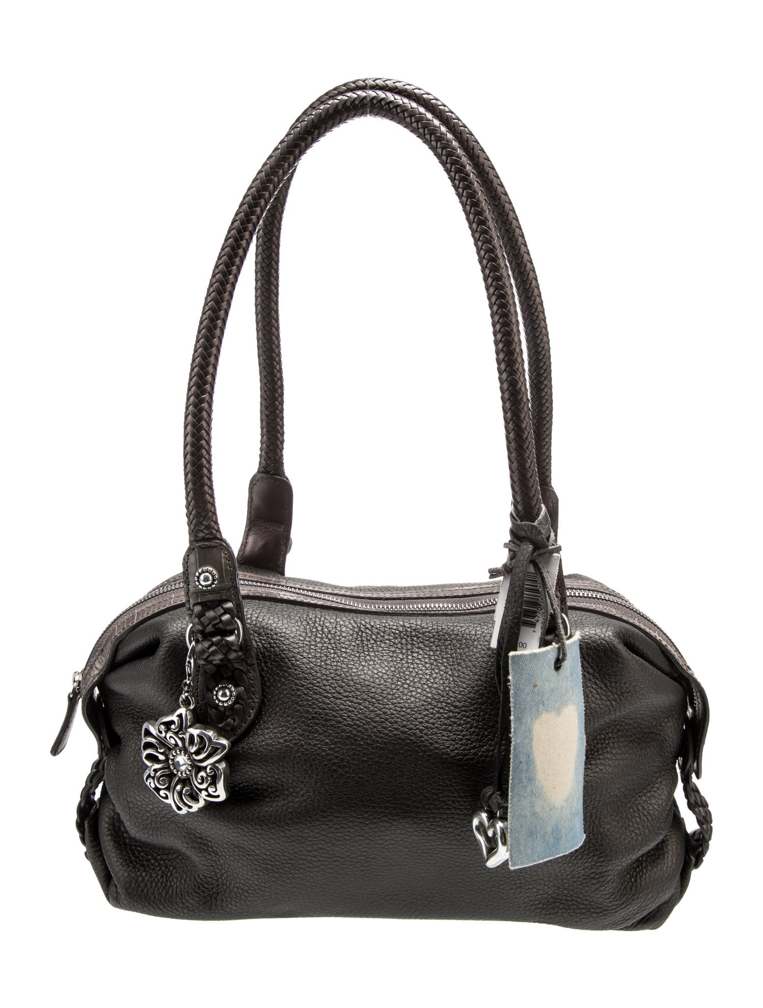 Brighton Isadora Leather Shoulder Bag - Grey Shoulder Bags, Handbags ...