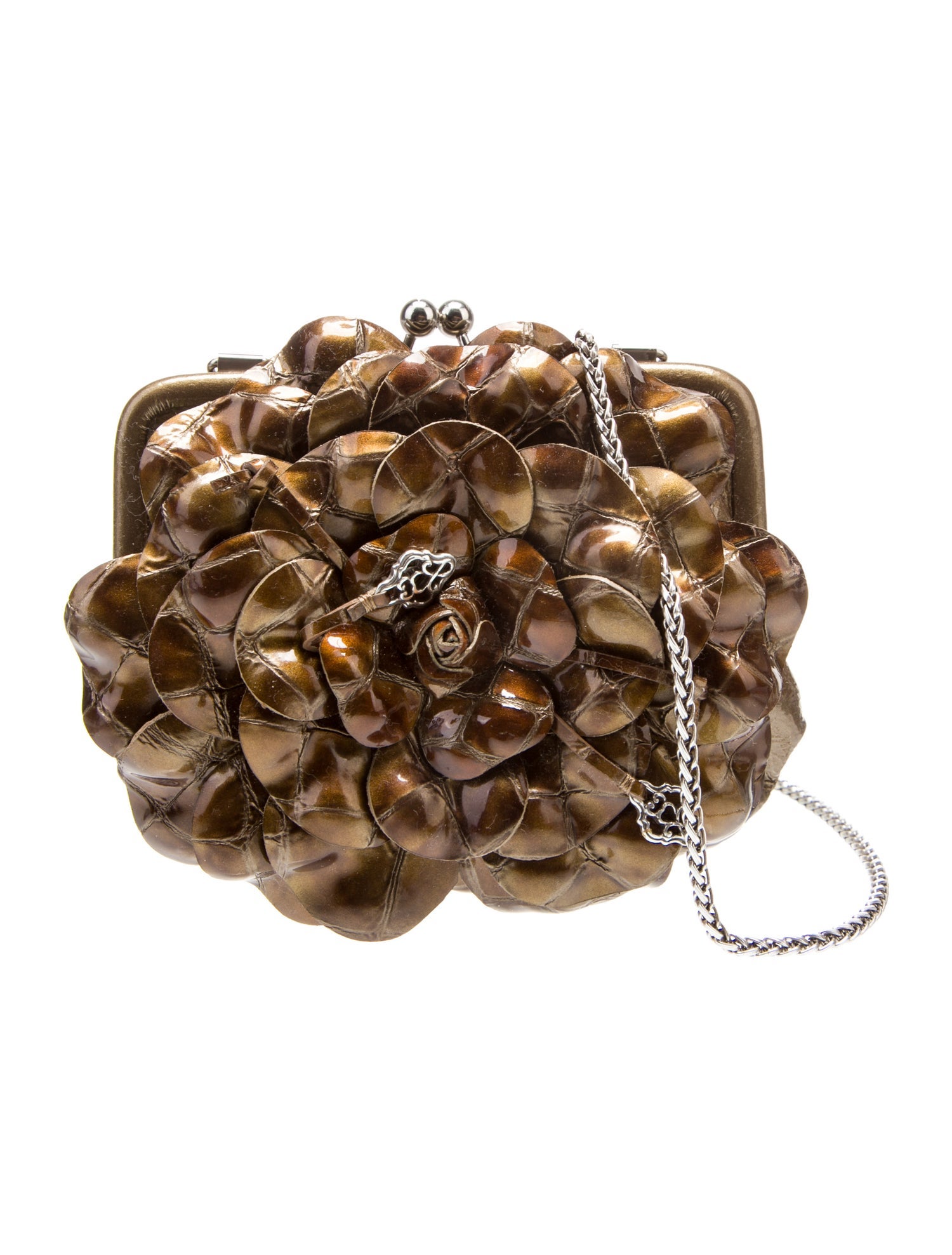 Brighton Patent Leather Evening Bag - Brown Mini Bags, Handbags ...