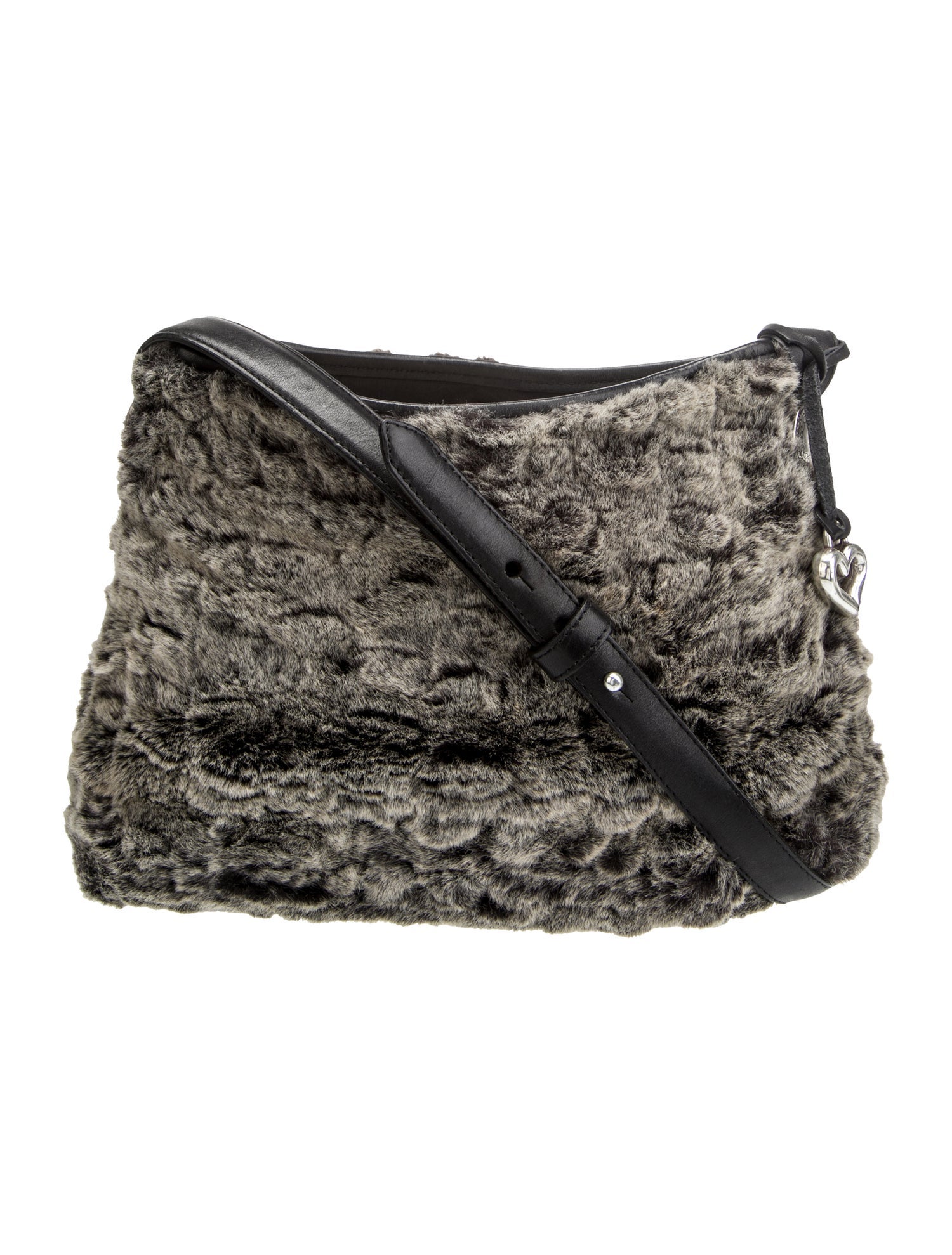 Brighton Fur Shoulder Bag - Grey Shoulder Bags, Handbags - WBNRO23661 ...