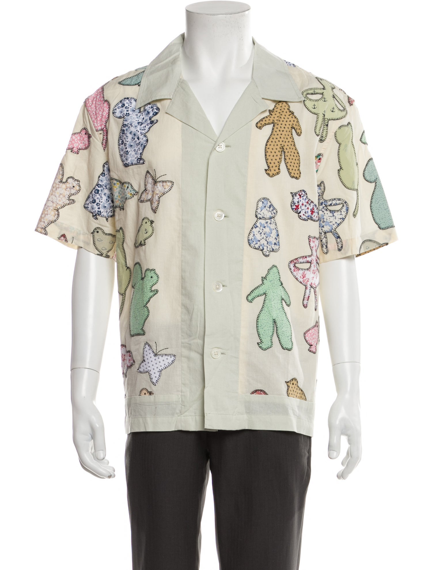 BODE Graphic Print Short Sleeve Shirt - Neutrals Casual Shirts ...