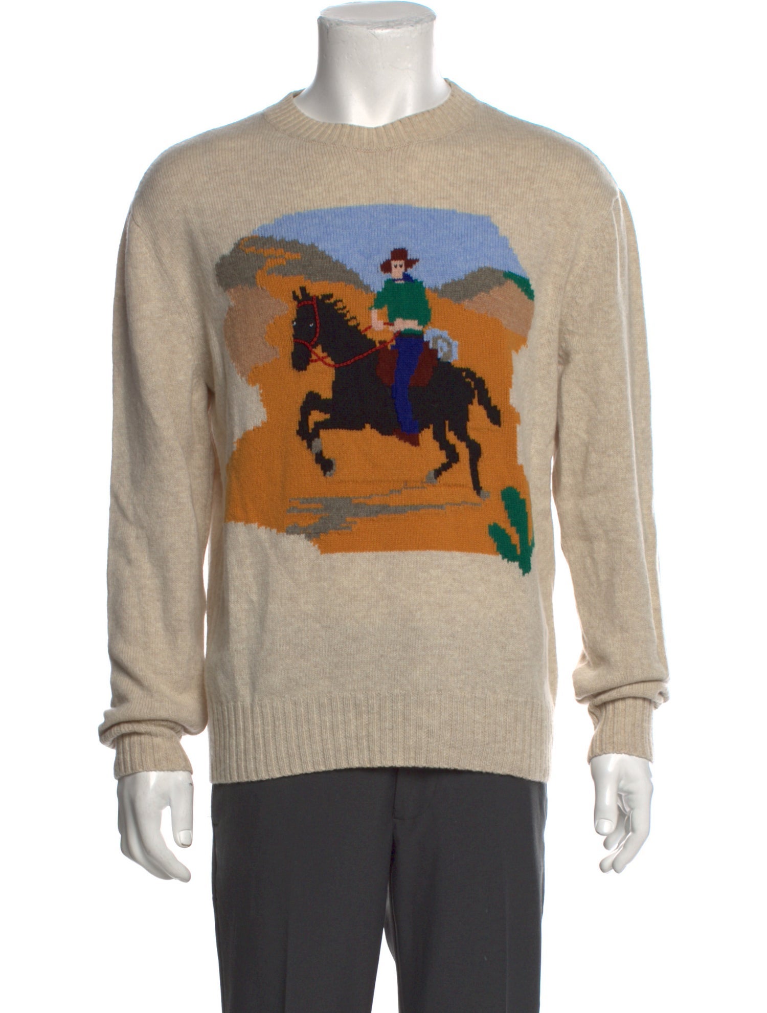 BODE Graphic Print Crew Neck Pullover - Neutrals Sweaters, Clothing ...