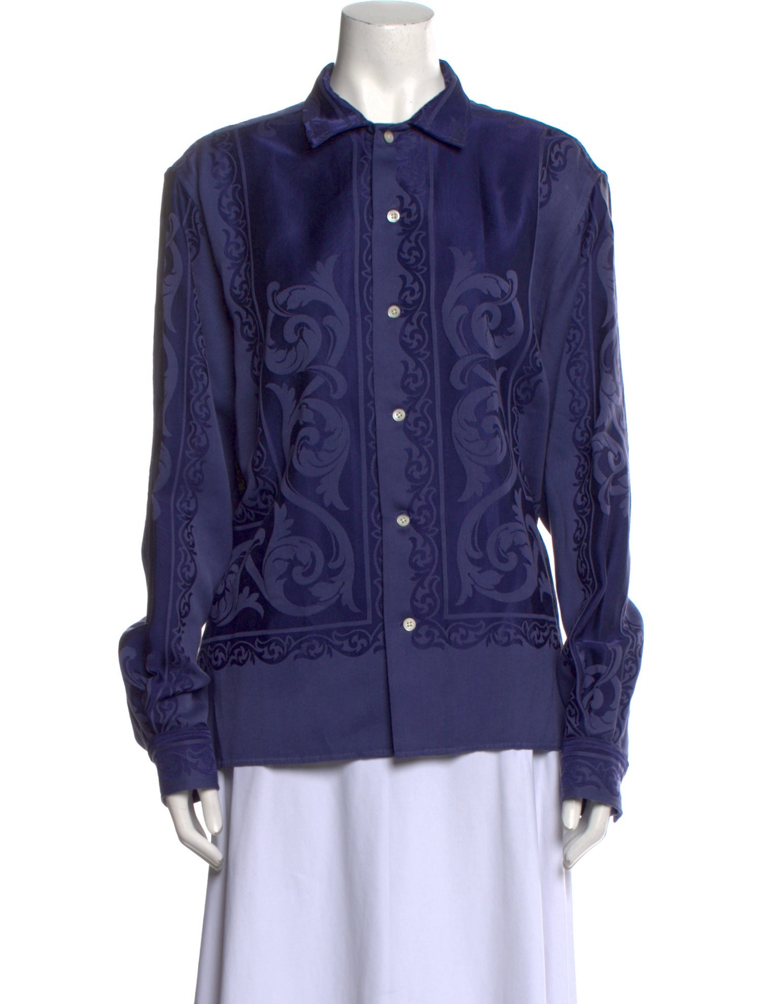 BODE Linen Long Sleeve Button-Up Top w/ Tags - Purple Tops, Clothing ...