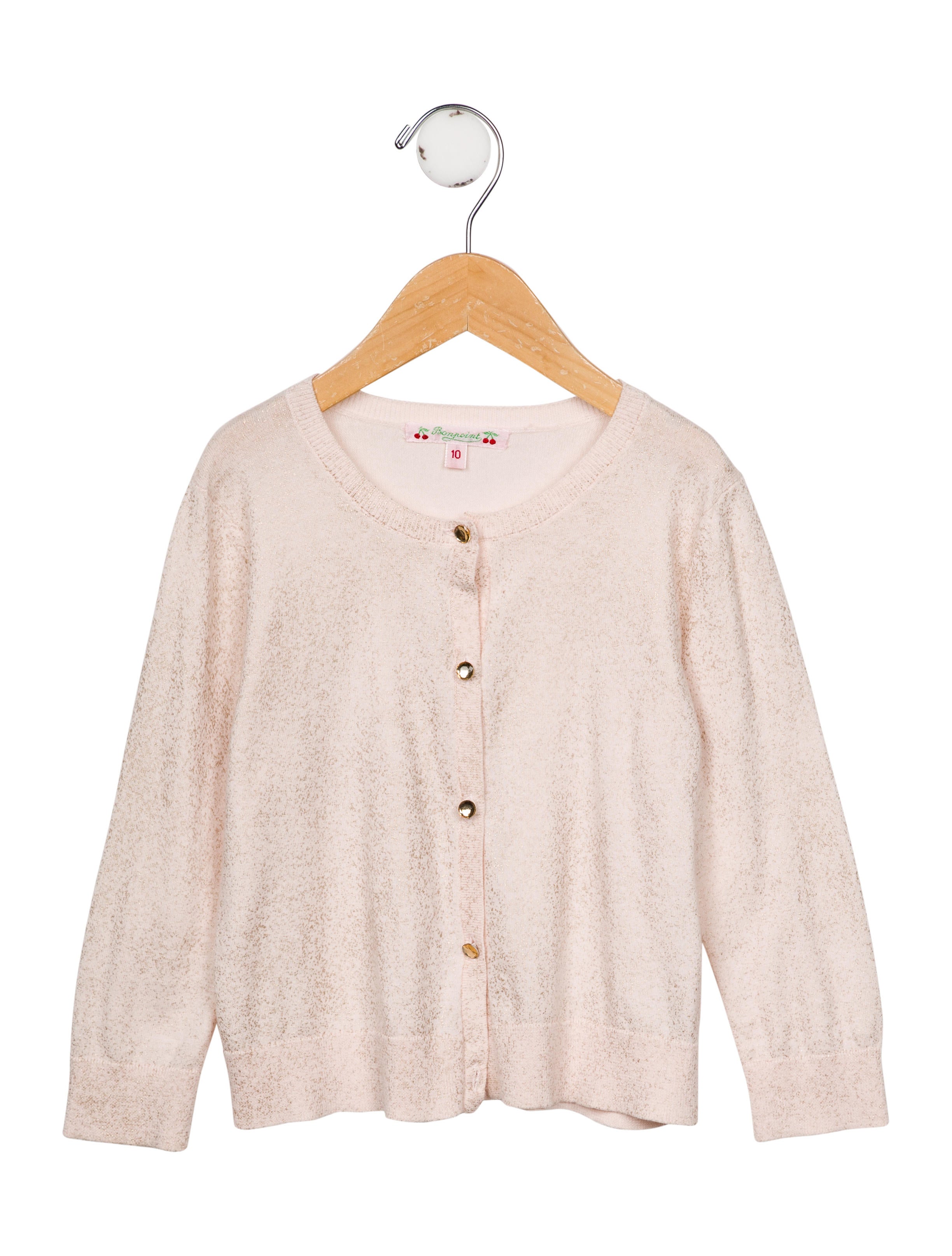 Bonpoint Girls' Metallic Button-Up Cardigan - Metallic Sizes 7-16 ...