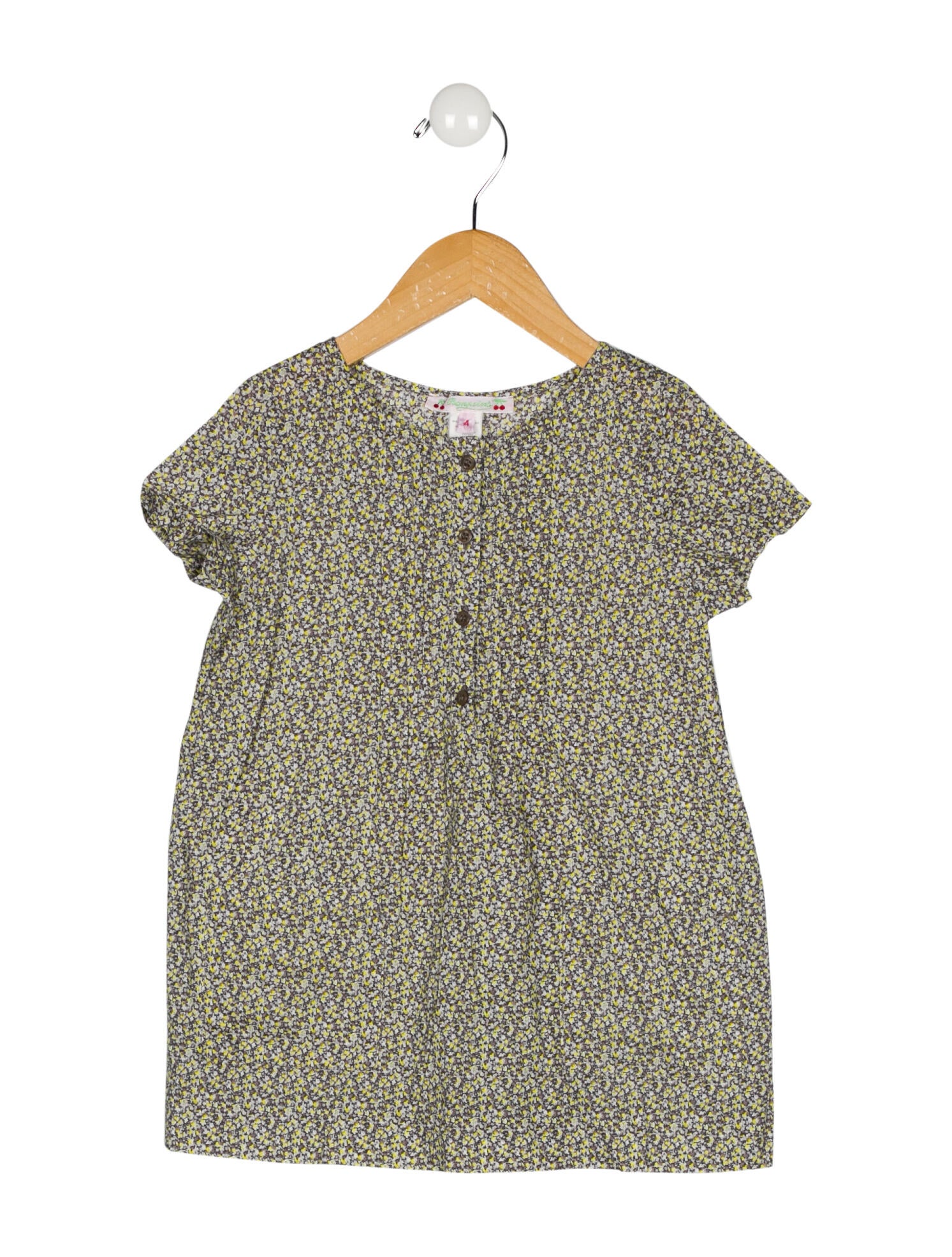 Bonpoint Girls' Cherry Logo Long Sleeve Top - Burgundy Sizes 2-6, Girls ...