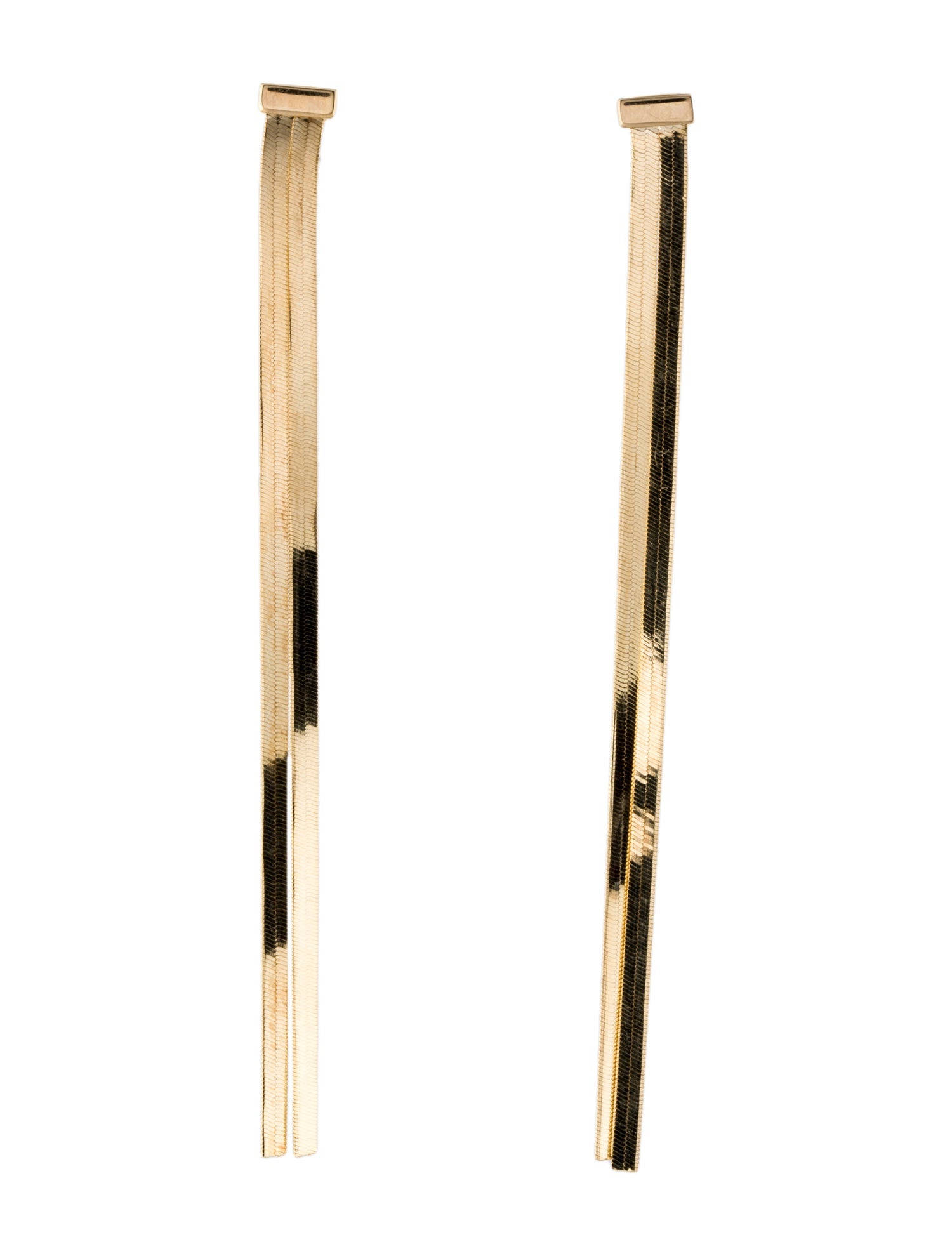 Ring Concierge 14K Double Herringbone Chain Duster Earrings - 14K ...