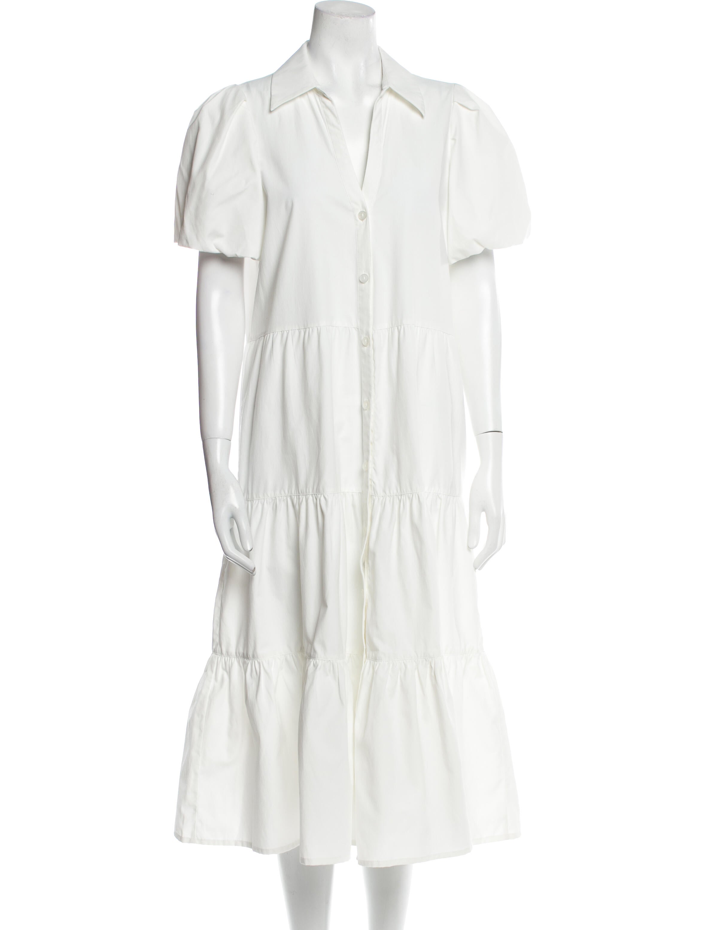 Brochu Walker Midi Length Dress - White Dresses, Clothing - WBR29409 ...
