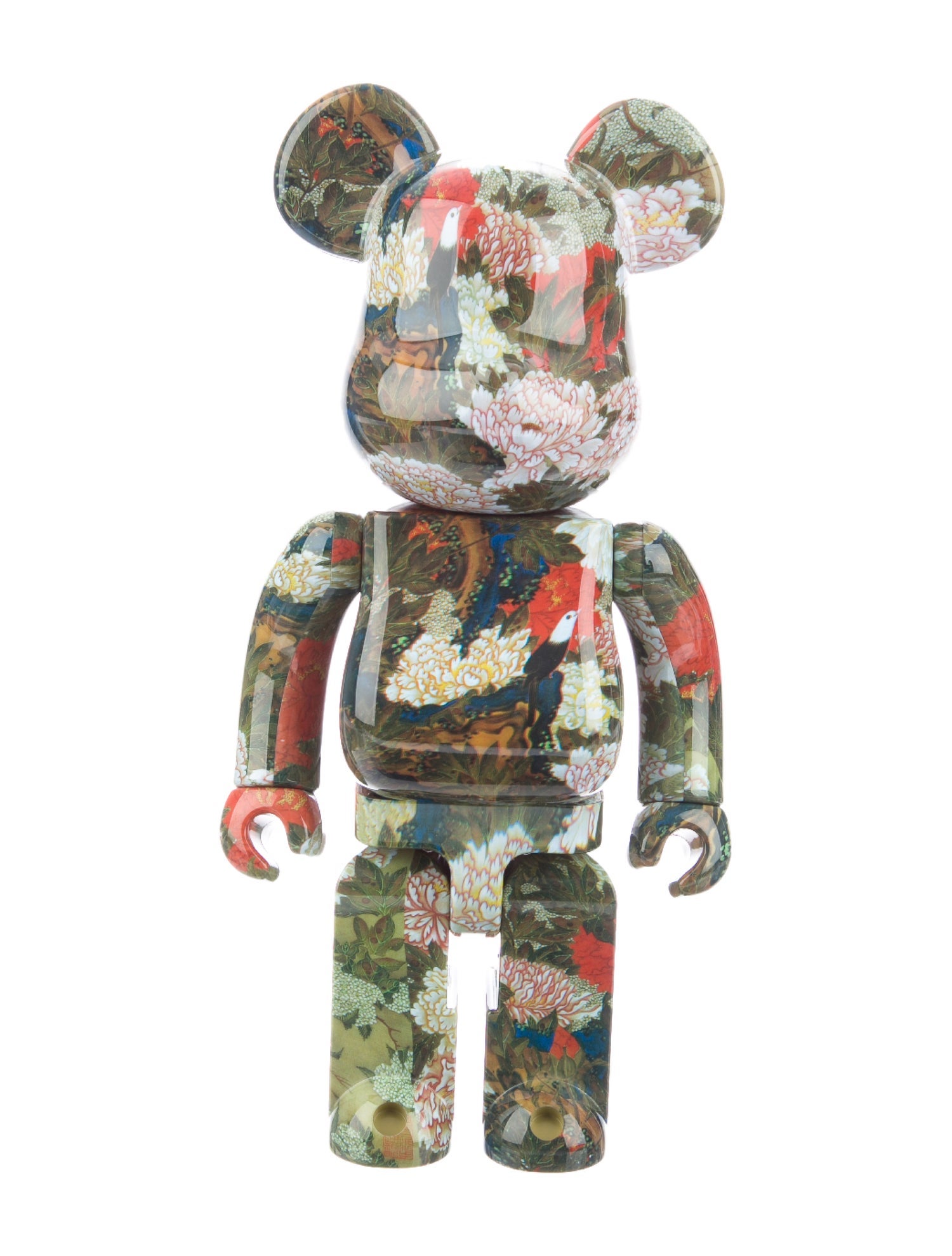 Bearbrick Ito Jakuchu Peonies And Small Birds 400% + 100% - Green ...