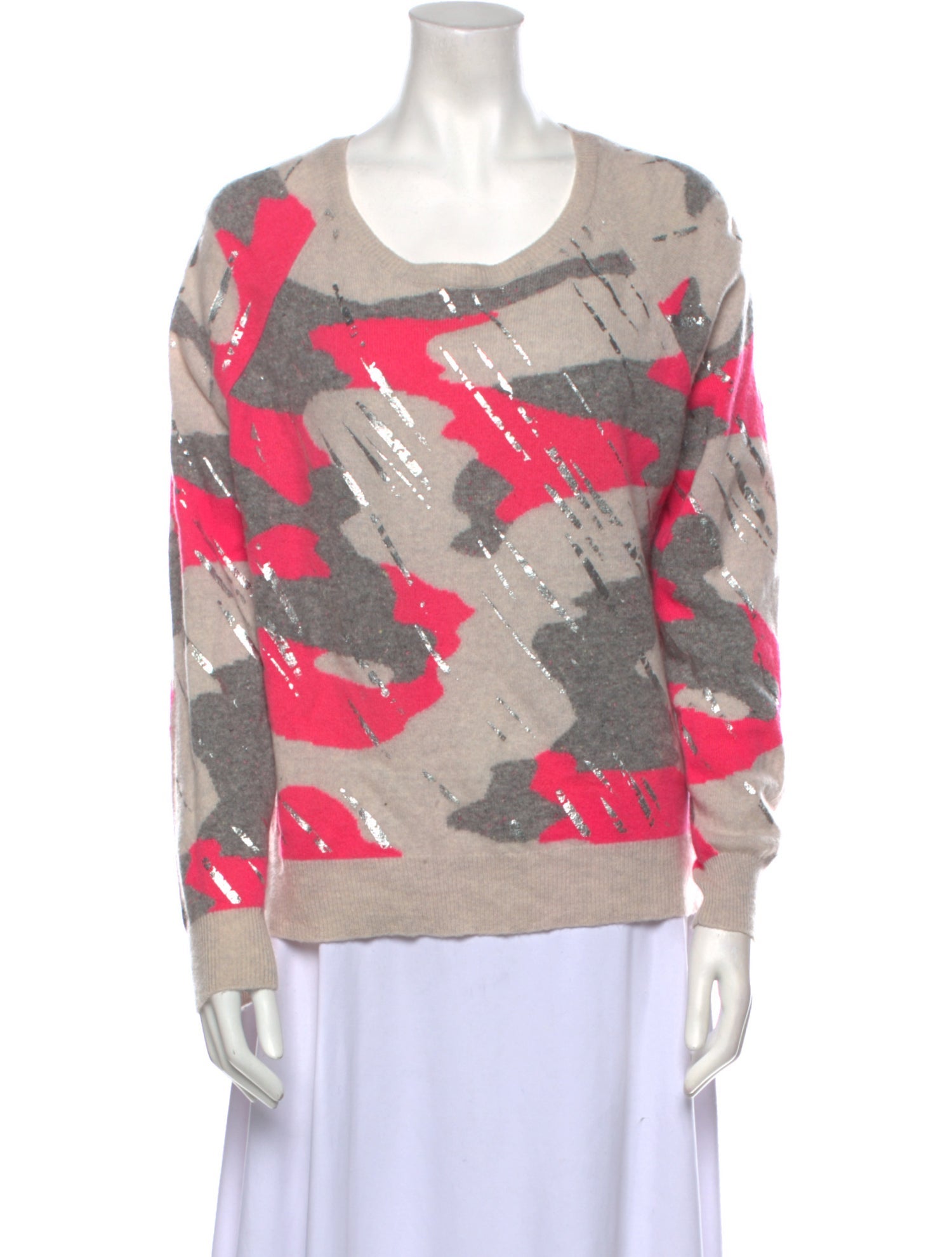 Brodie Cashmere Printed Sweater - Grey Knitwear, Clothing - WBROD21299 ...