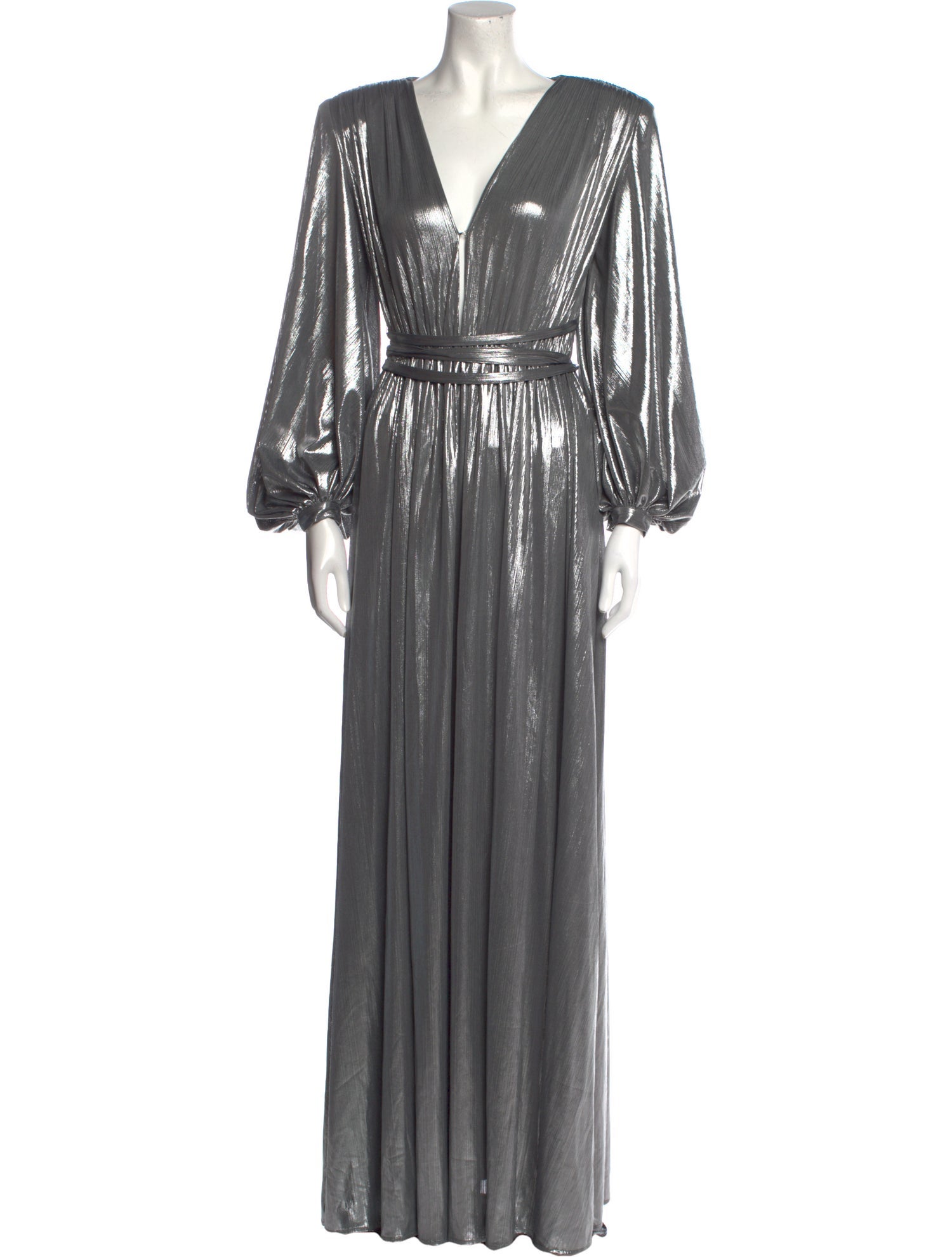 Bronx & Banco Plunge Neckline Long Dress w/ Tags - Silver Dresses ...