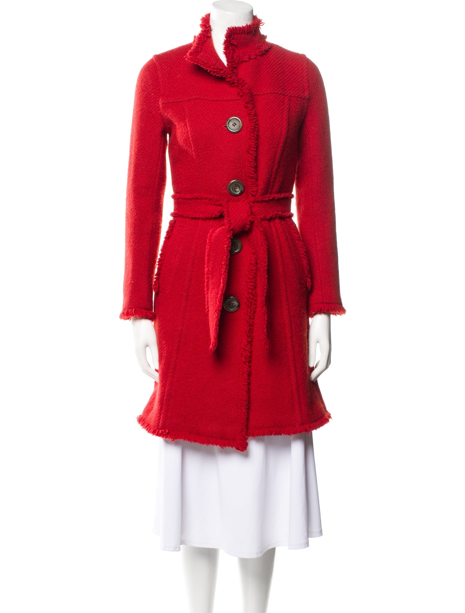 Burberry Blue Label Virgin Wool Coat - Red Coats, Clothing - WBURB20610 ...