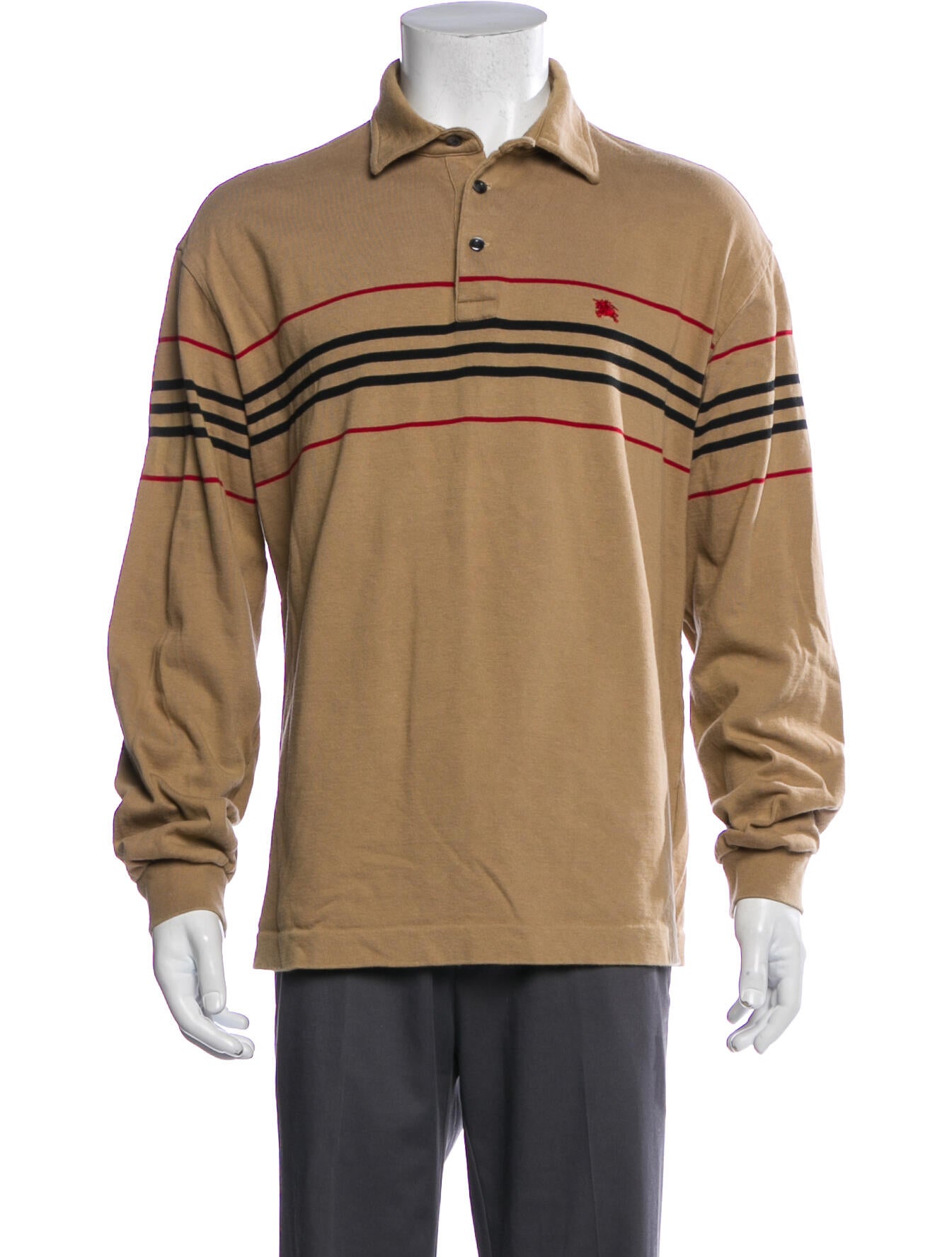 Burberry London Striped Collar Polo Shirt - Neutrals Polos, Clothing ...