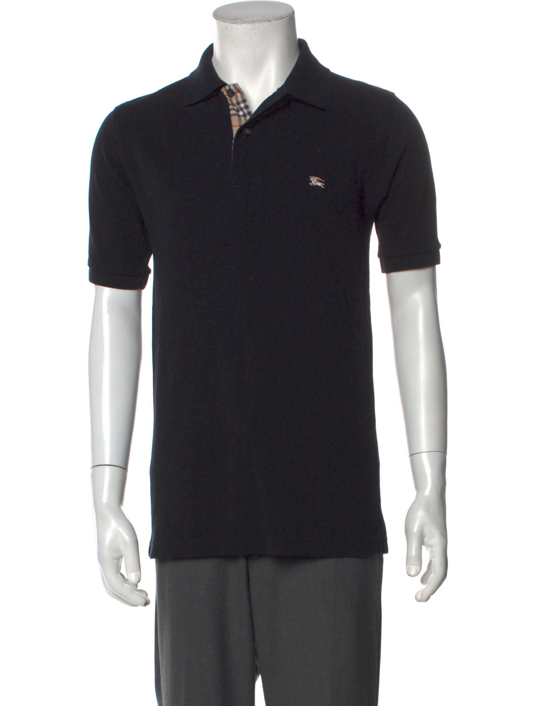 Burberry London House Check Pattern Collar Polo Shirt - Black Polos ...