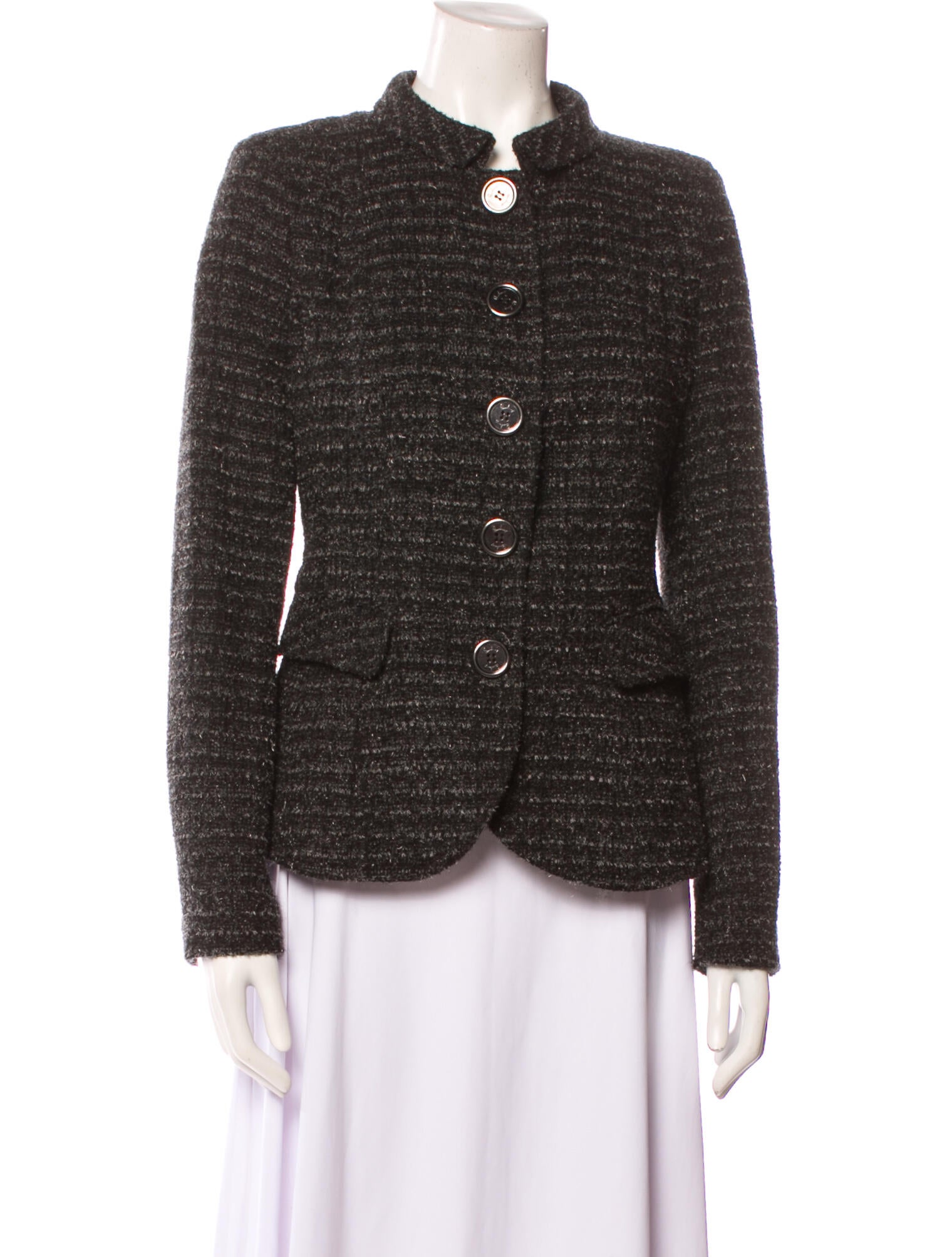 Burberry London Tweed Pattern Evening Jacket - Black Jackets, Clothing ...