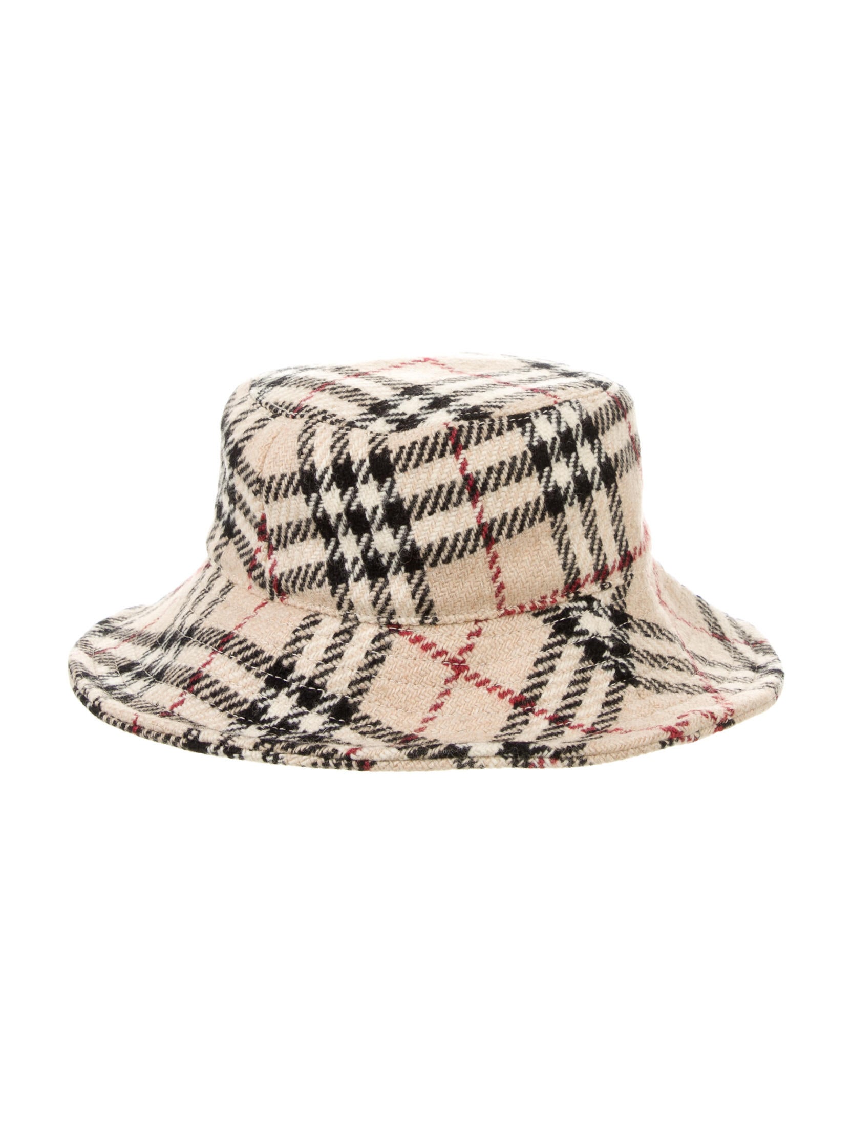 Burberry Wool Check Hat - Red Hats, Accessories - BUR76042 | The RealReal