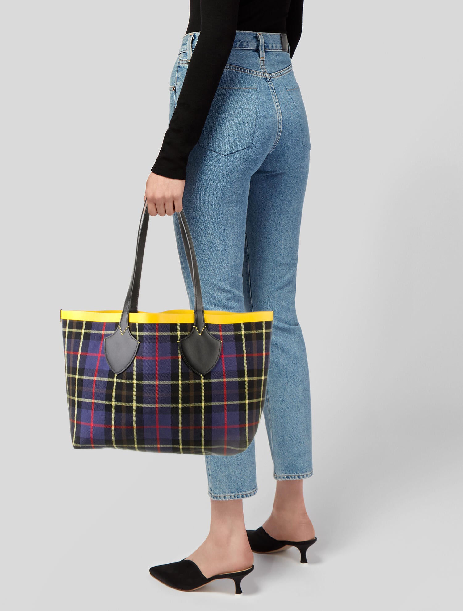 Burberry London Mini Nova Check Tote - Black Totes, Handbags ...