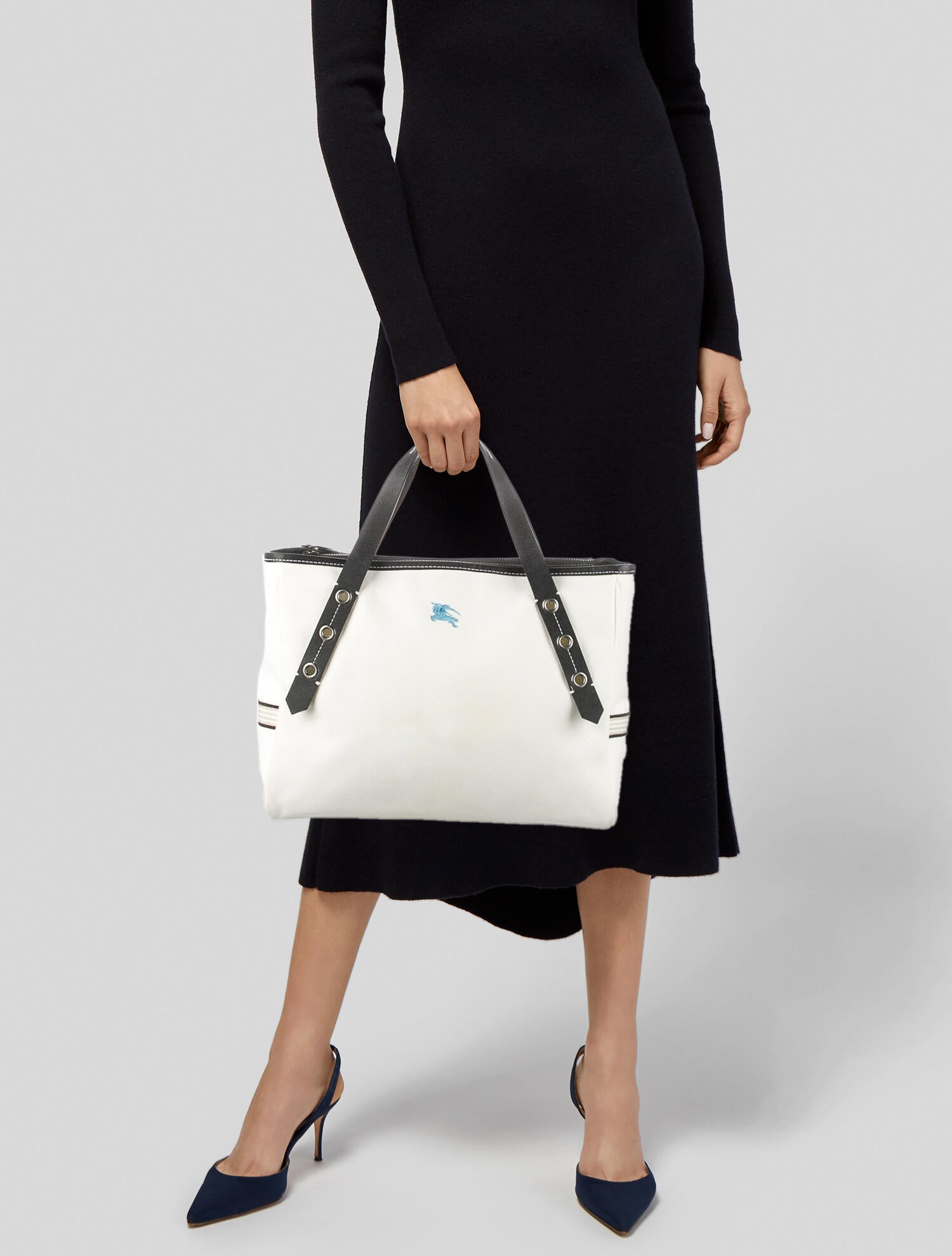 Burberry London Mini Nova Check Tote - Black Totes, Handbags ...