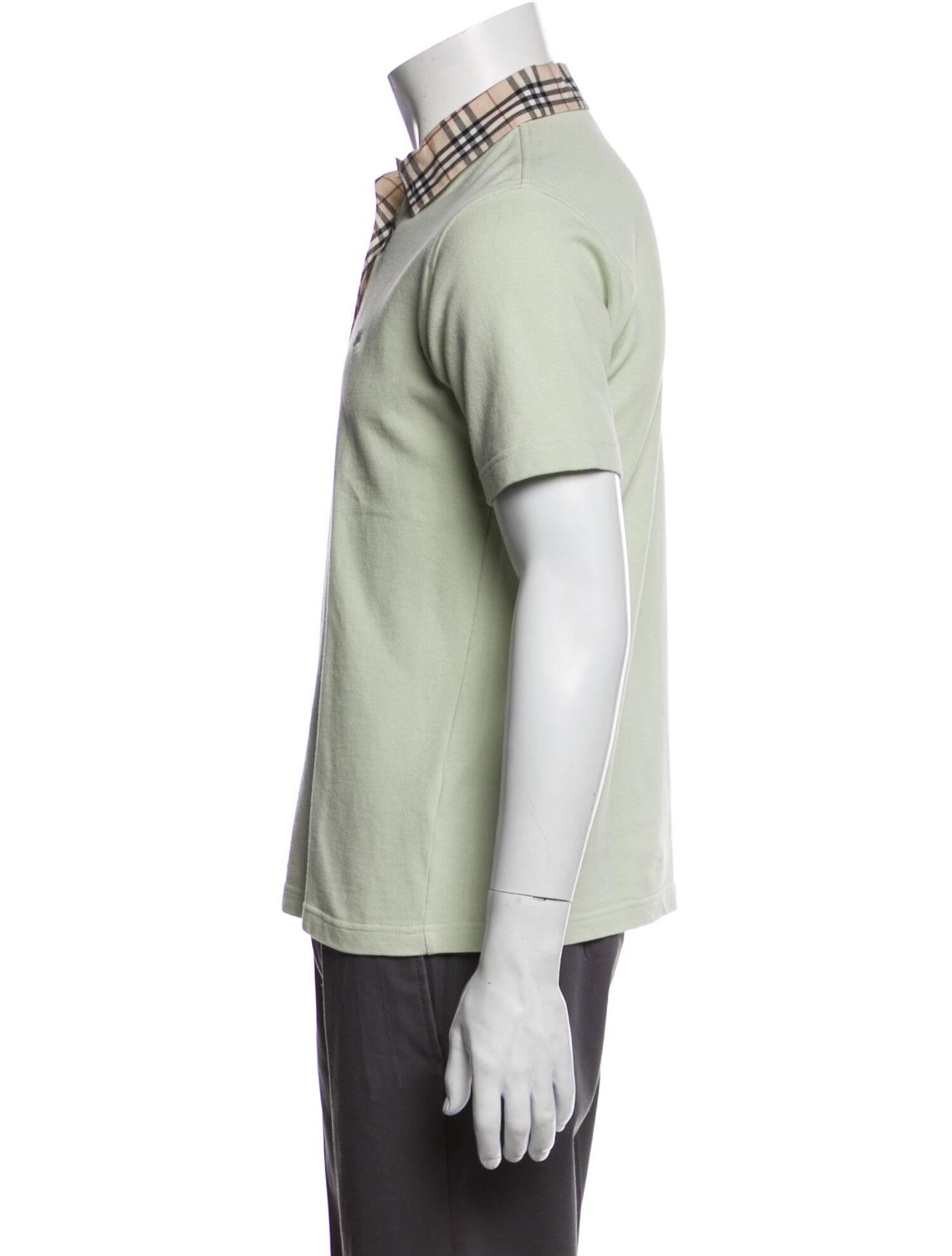 Burberry London Nova Check Pattern Collar Polo Shirt - Green Polos ...