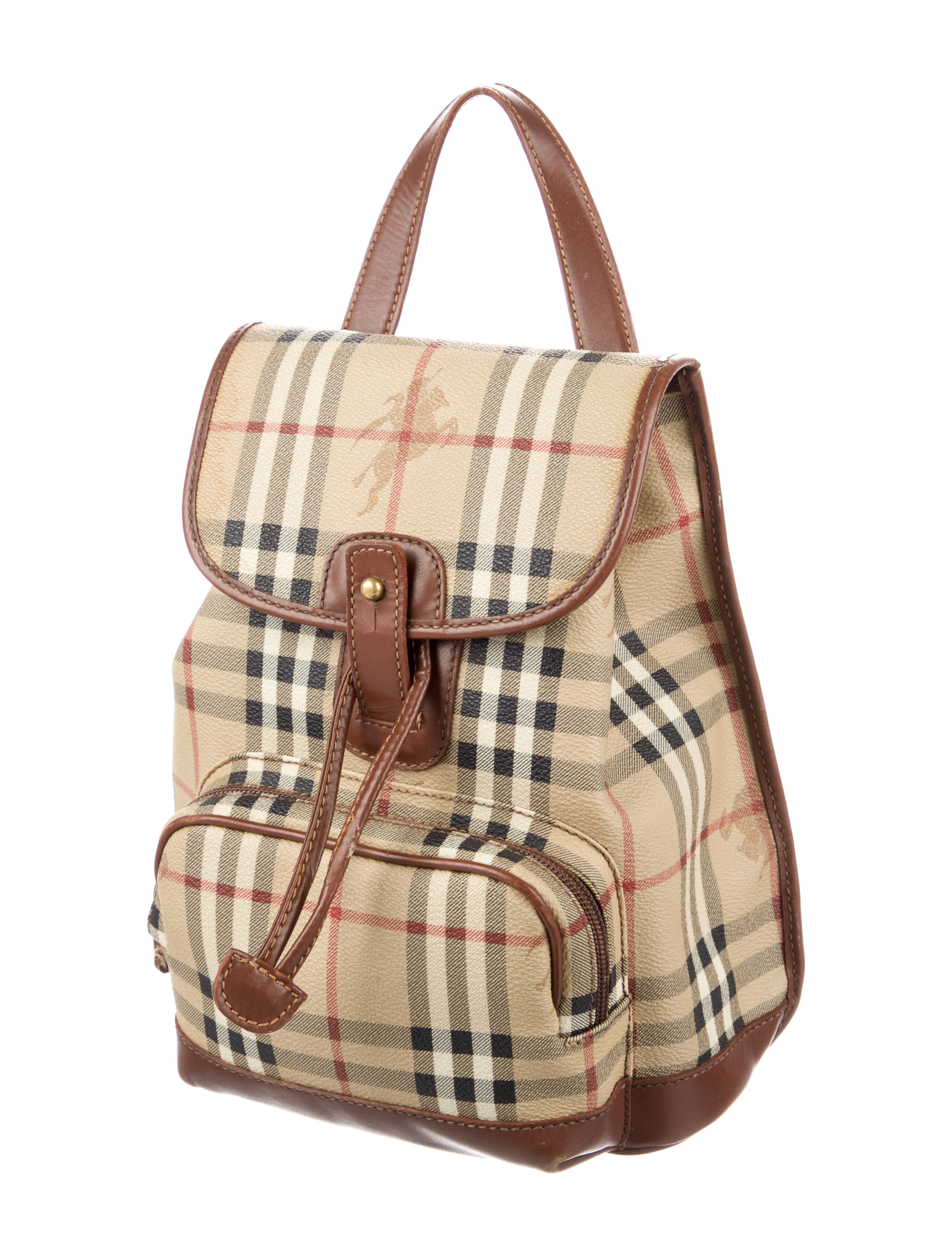 Burberry London Coated Canvas Haymarket Backpack - Neutrals Backpacks ...