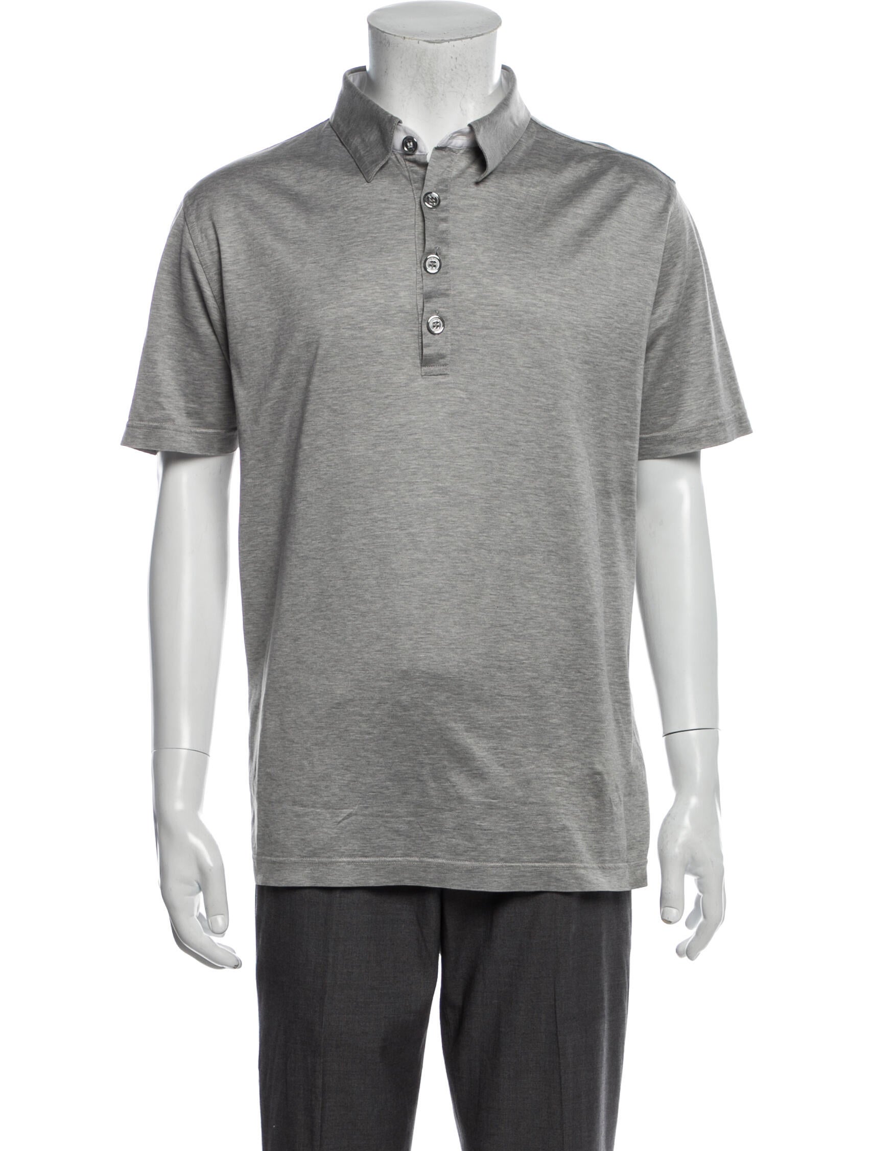 Burberry London Collar Short Sleeve Polo Shirt - Grey Polos, Clothing ...