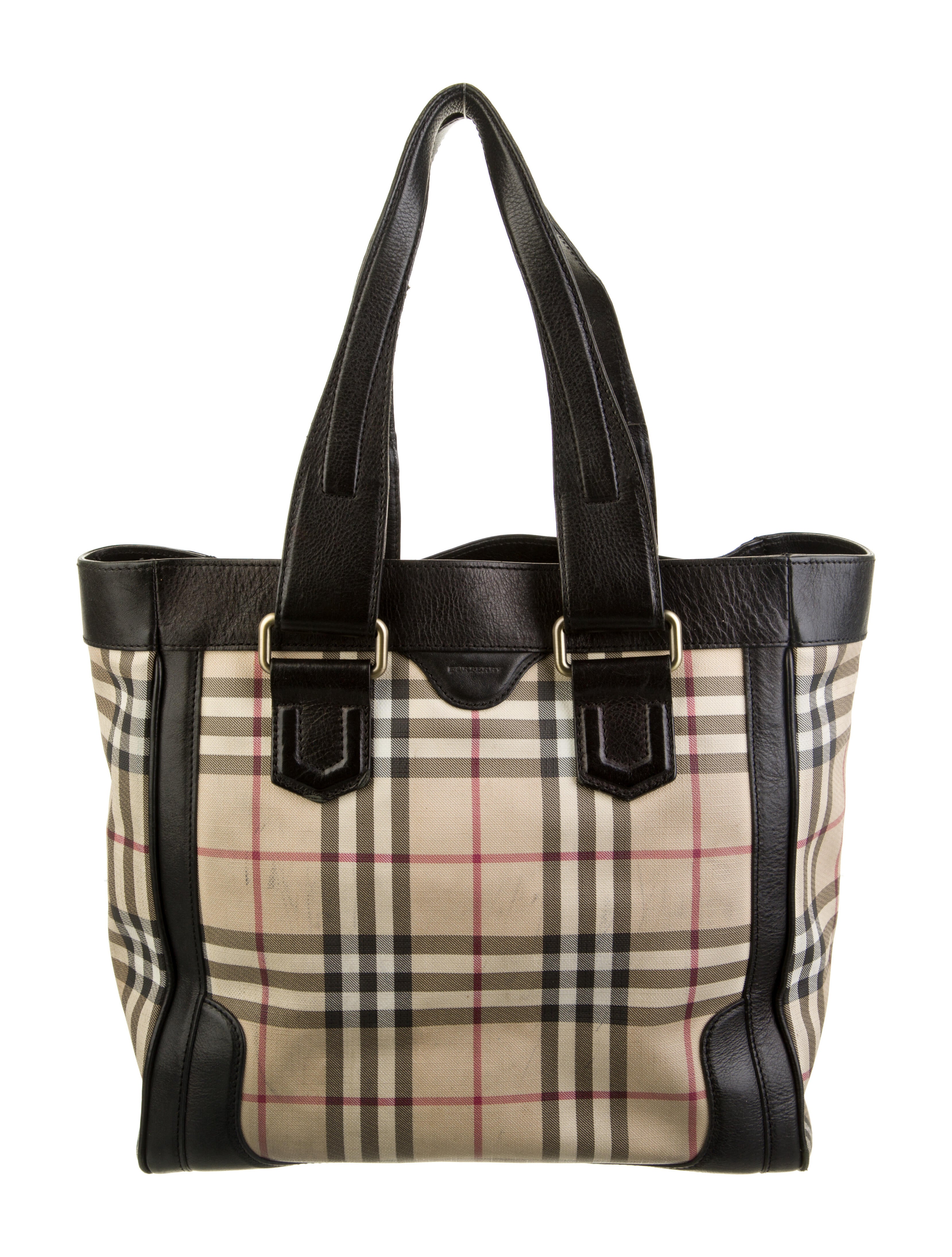 Burberry London Nova Check Leather-Trimmed Tote - Neutrals Totes ...