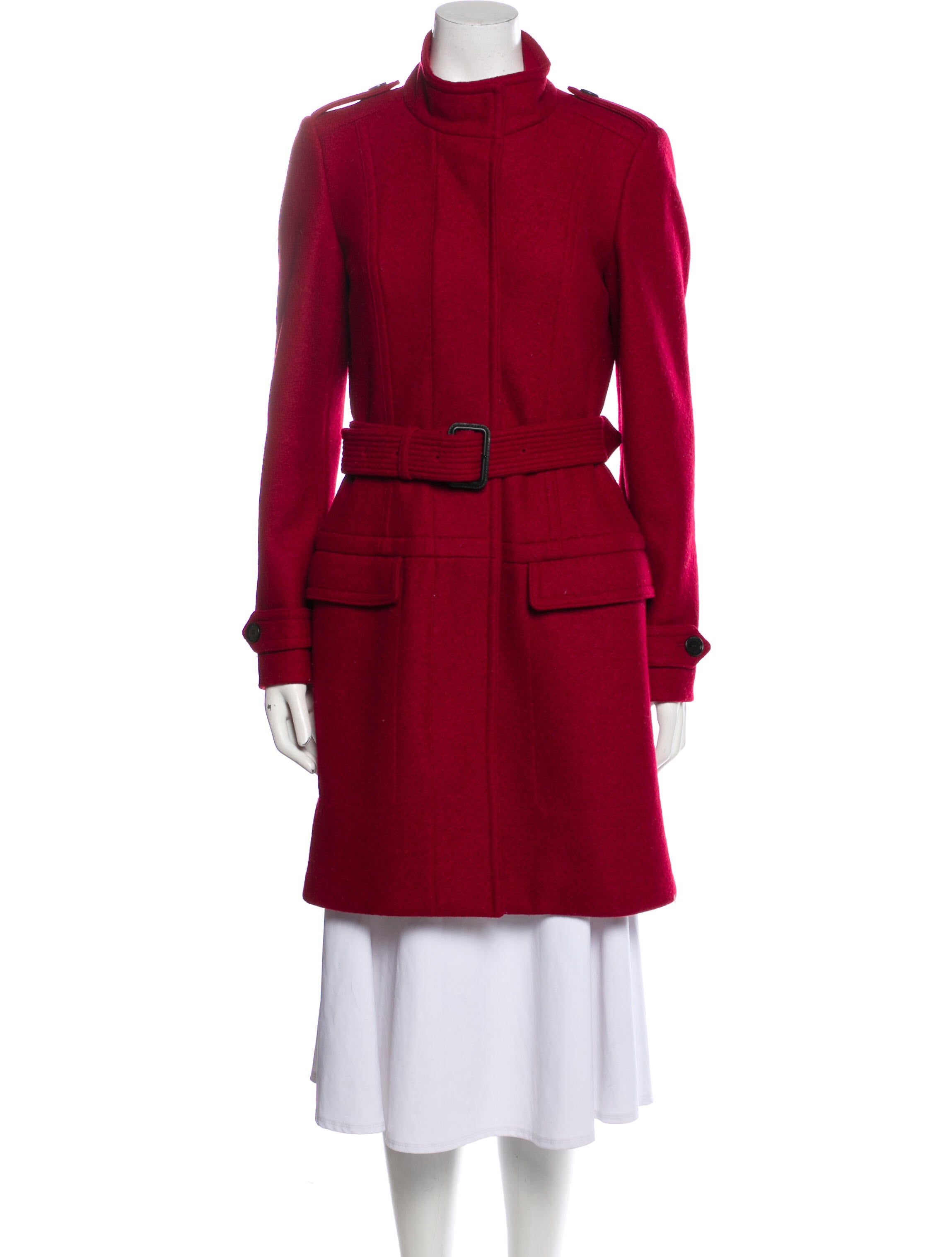 Burberry London Virgin Wool Trench Coat - Red Coats, Clothing ...