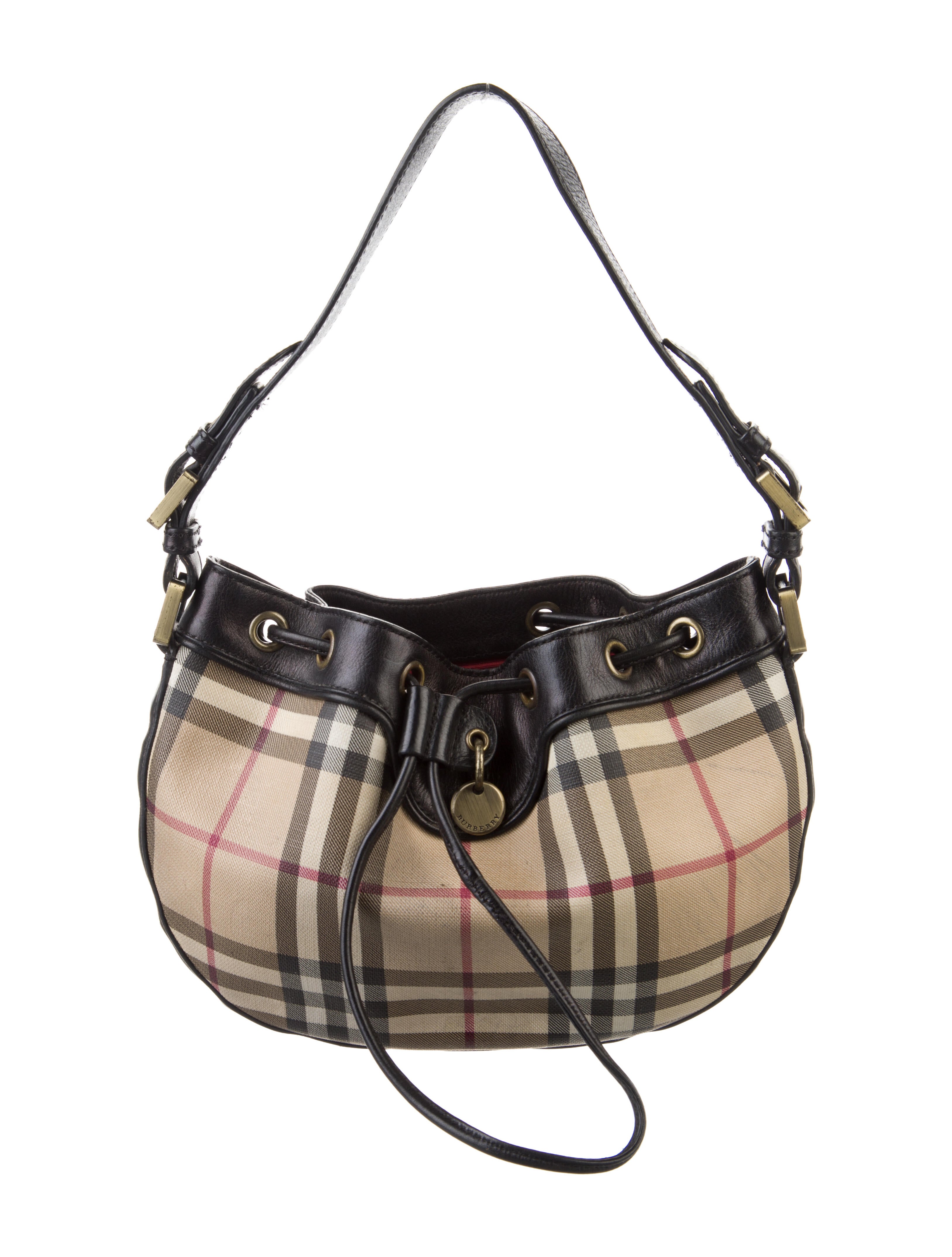 Burberry Haymarket Canvas Hobo Bag - Brown Hobos, Handbags - BUR378555 ...