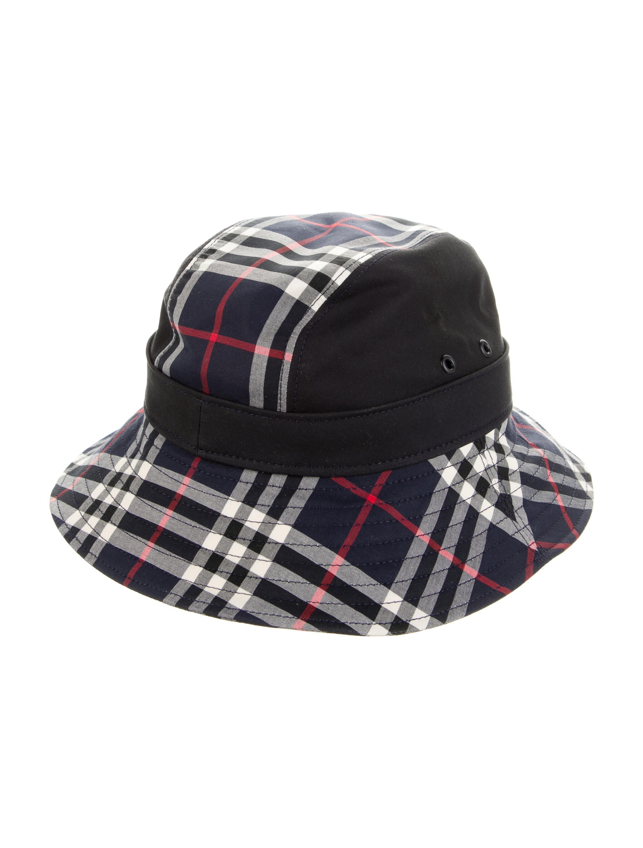 Burberry London Vintage Check Panel Bucket Hat w/ Tags - Blue Hats ...