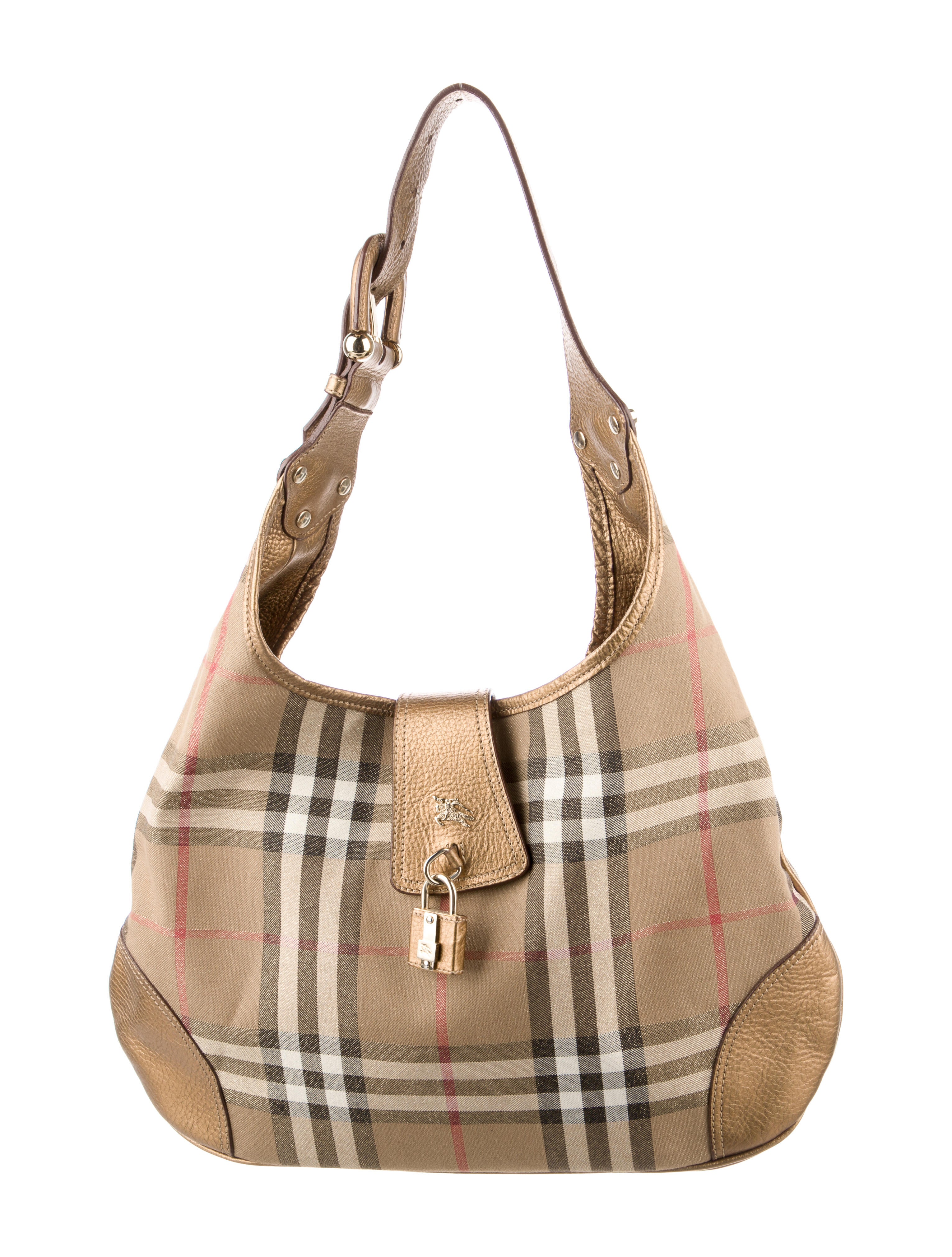 Burberry Walden Haymarket Check Hobo Bag - Brown Hobos, Handbags ...